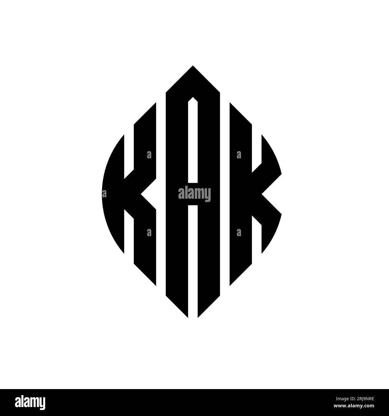 KAK circle letter logo design with circle and ellipse shape. KAK ...