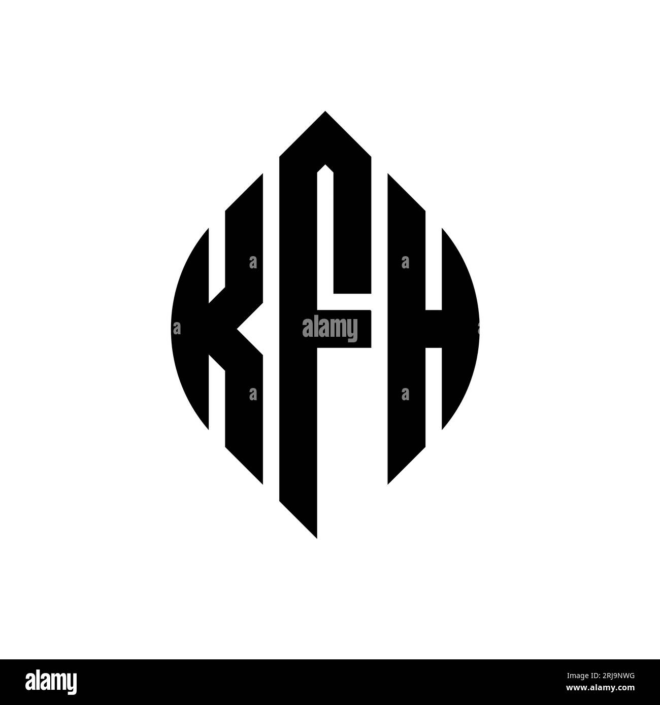 KFH circle letter logo design with circle and ellipse shape. KFH ...