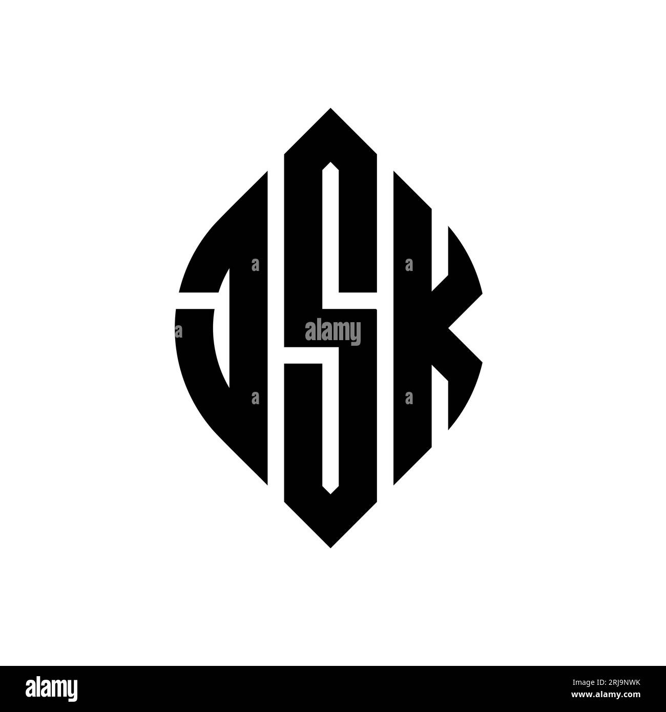JSK circle letter logo design with circle and ellipse shape. JSK ...