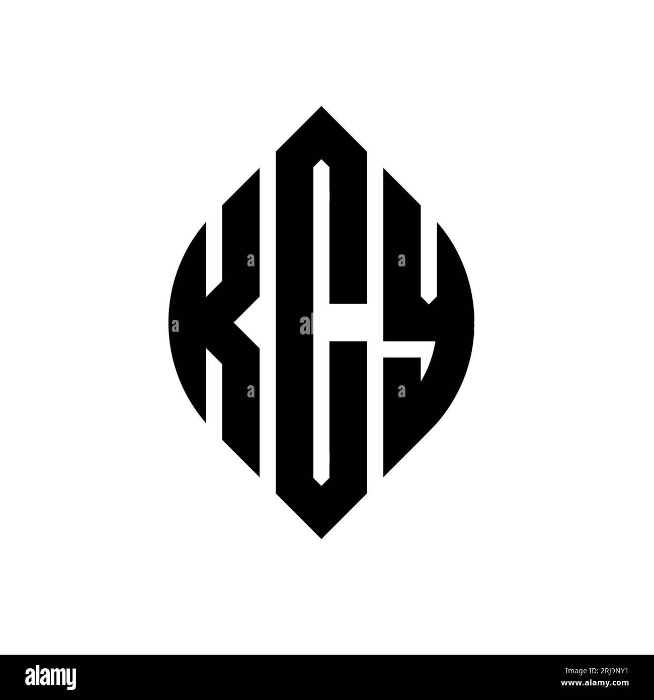 KCY circle letter logo design with circle and ellipse shape. KCY ...