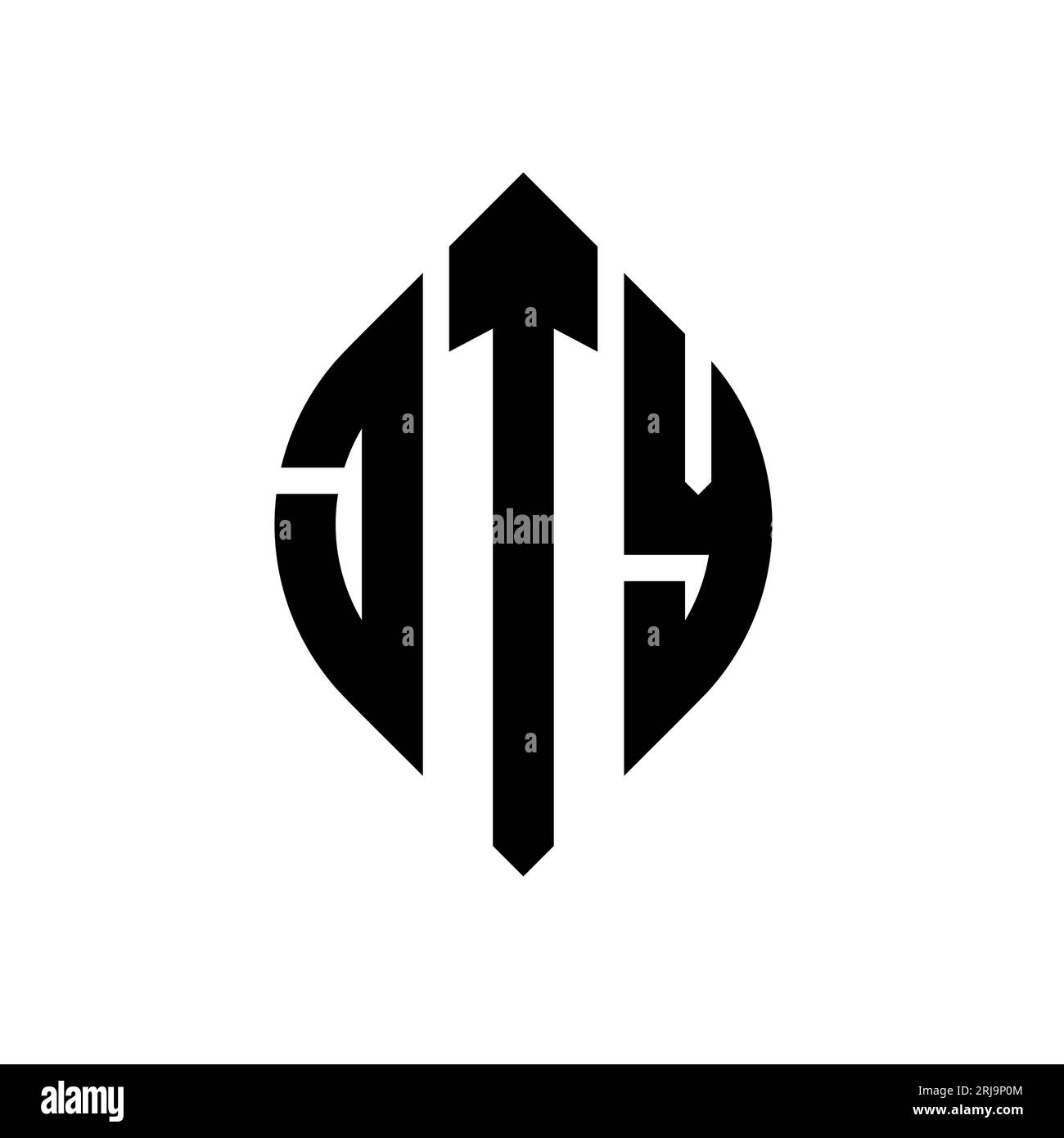 JTY circle letter logo design with circle and ellipse shape. JTY ...