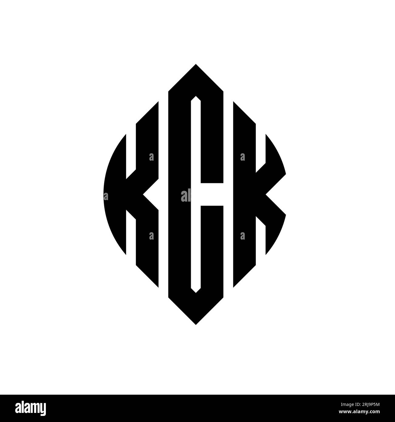KCK circle letter logo design with circle and ellipse shape. KCK ...
