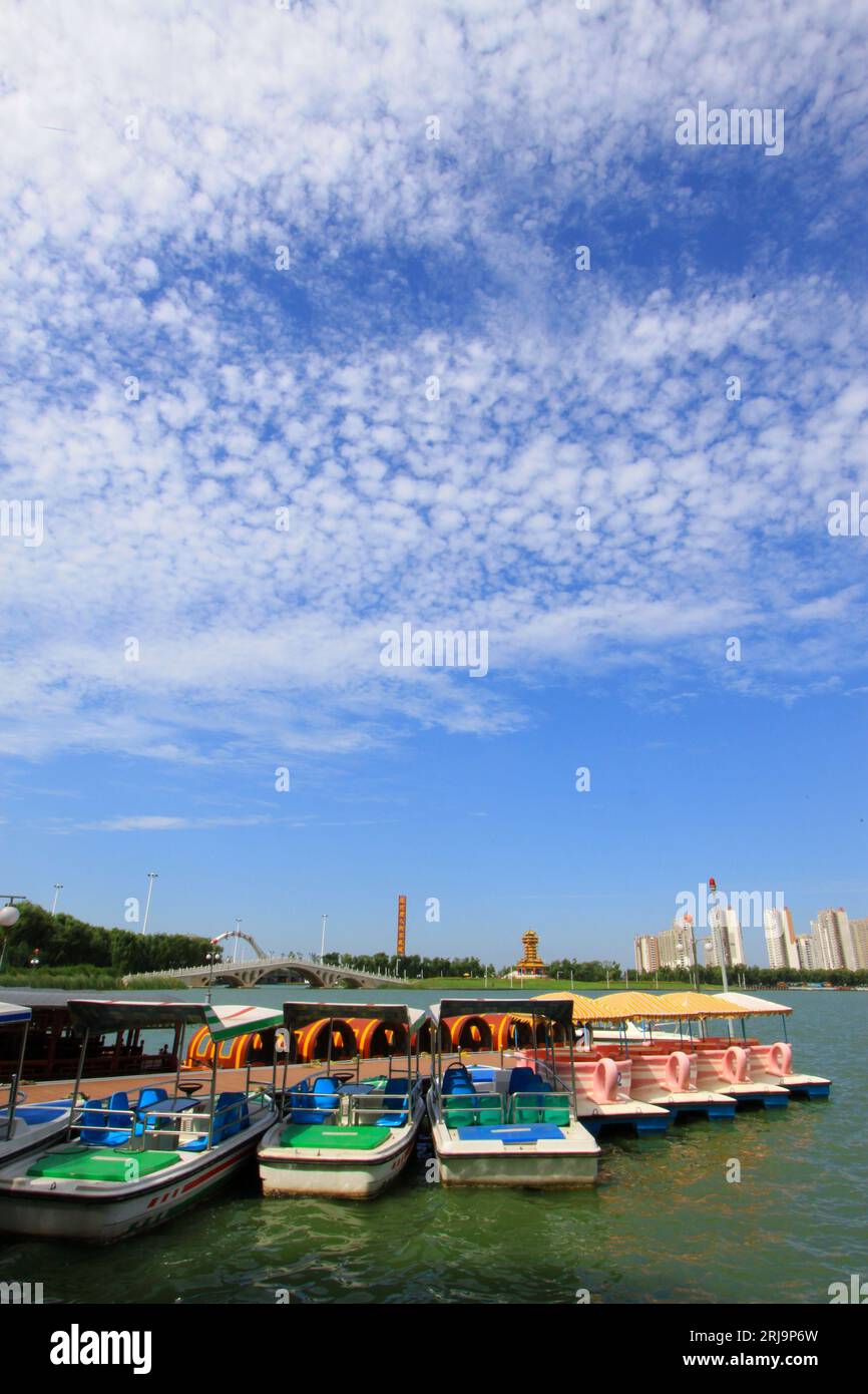 cruise ship docks scenery north china Stock Photo - Alamy