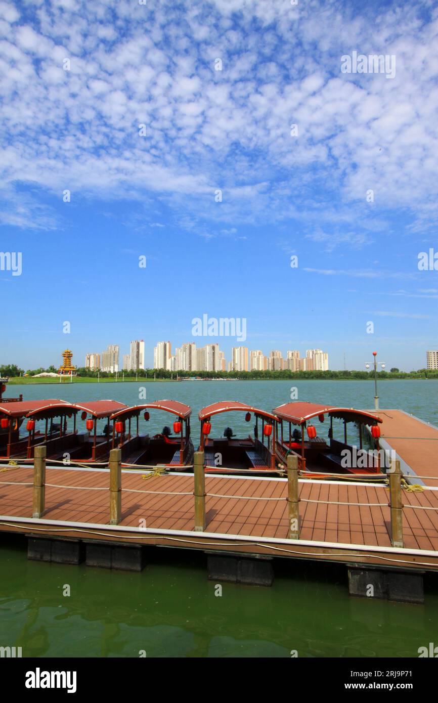 cruise ship docks scenery north china Stock Photo - Alamy