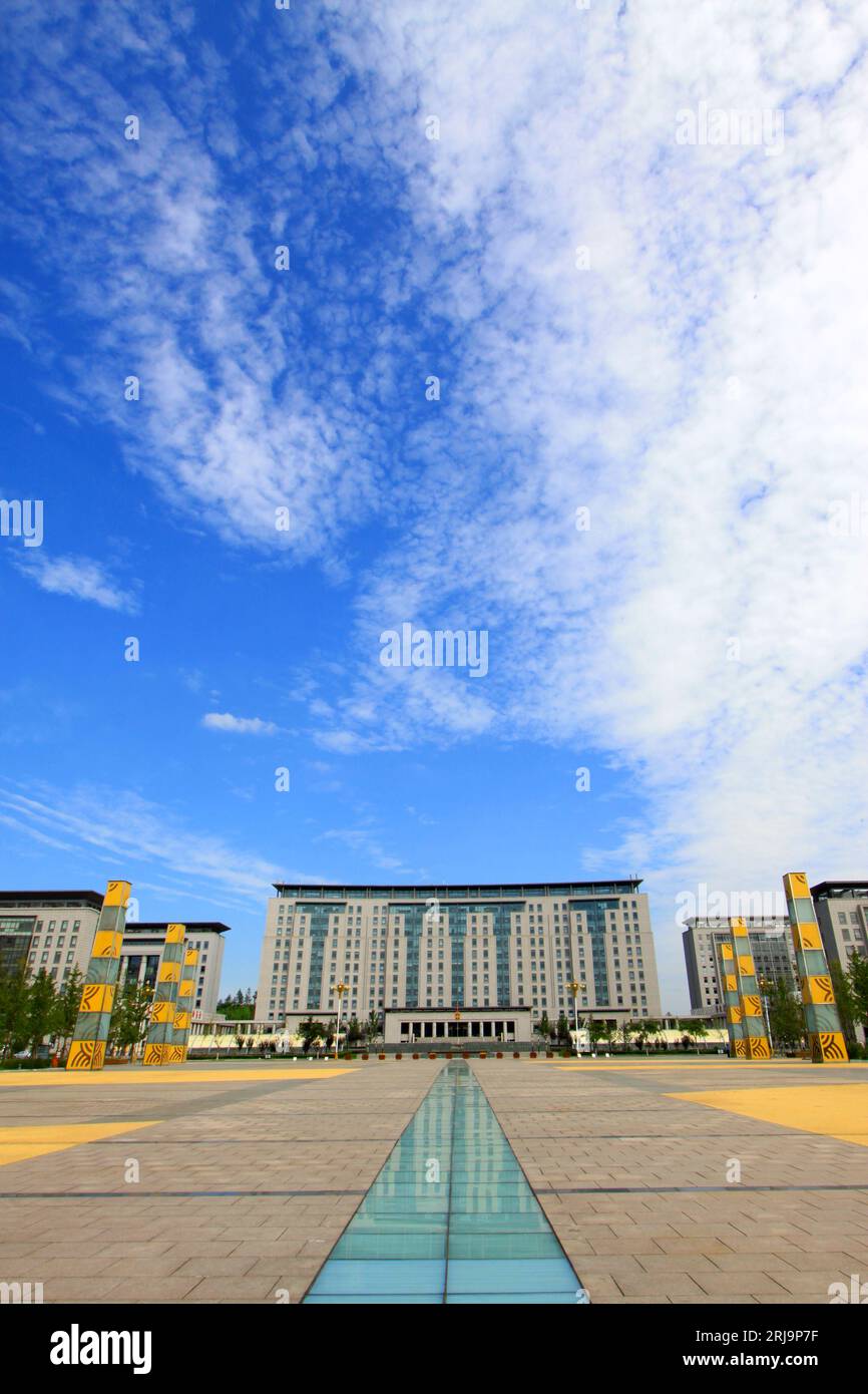 Totem pole building landscape in north china Stock Photo - Alamy
