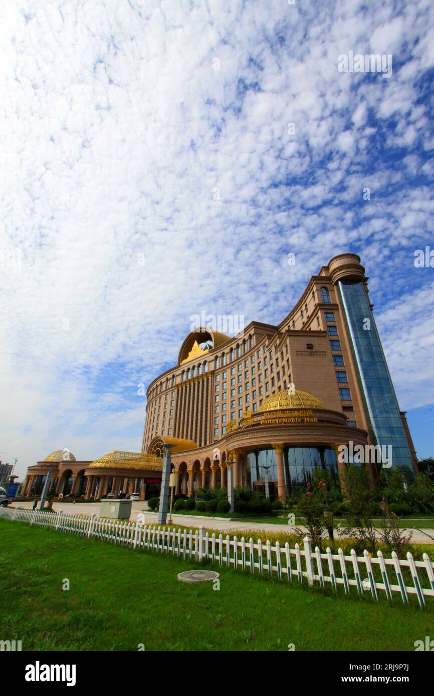 Luxury building under the blue sky, China Stock Photo - Alamy