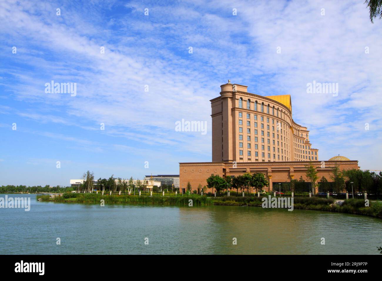 Luxury building under the blue sky, China Stock Photo - Alamy