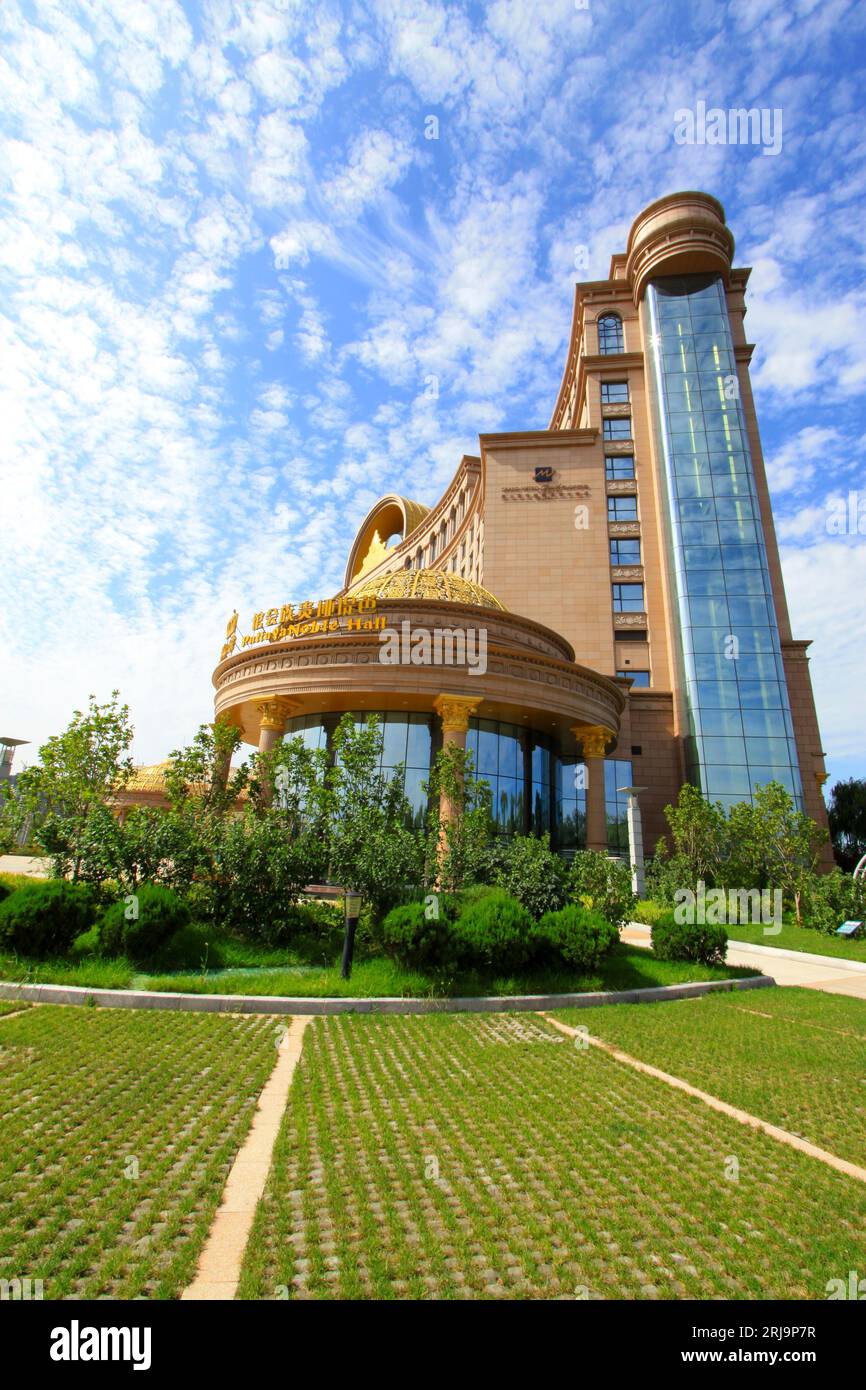 Luxury building under the blue sky, China Stock Photo - Alamy