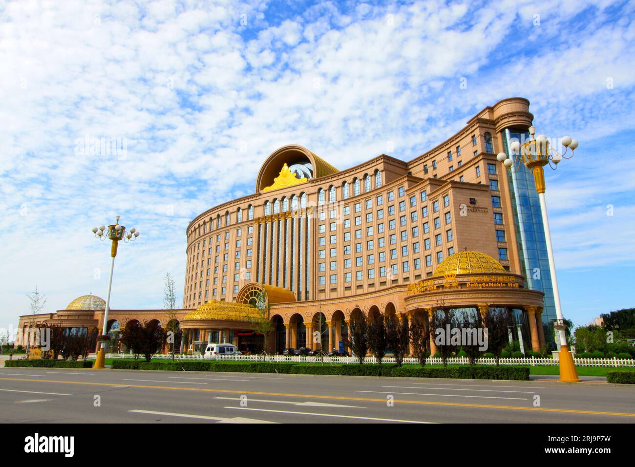 Luxury building under the blue sky, China Stock Photo - Alamy