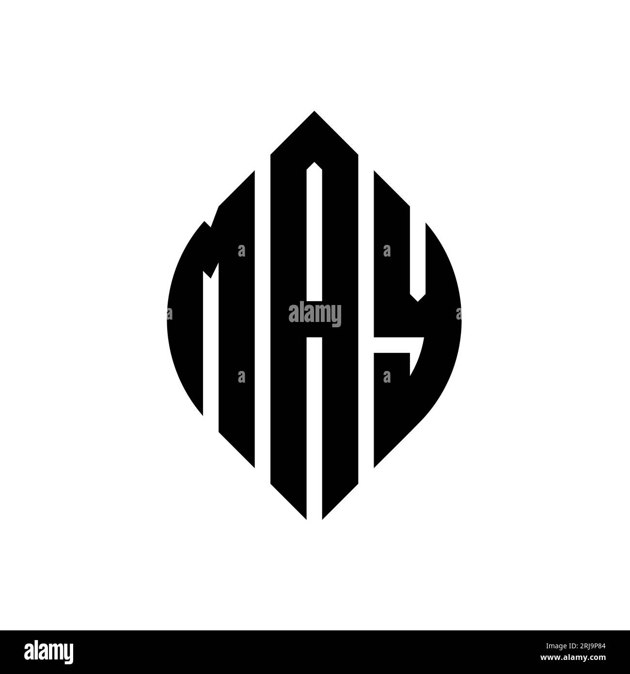 MAY circle letter logo design with circle and ellipse shape. MAY ...