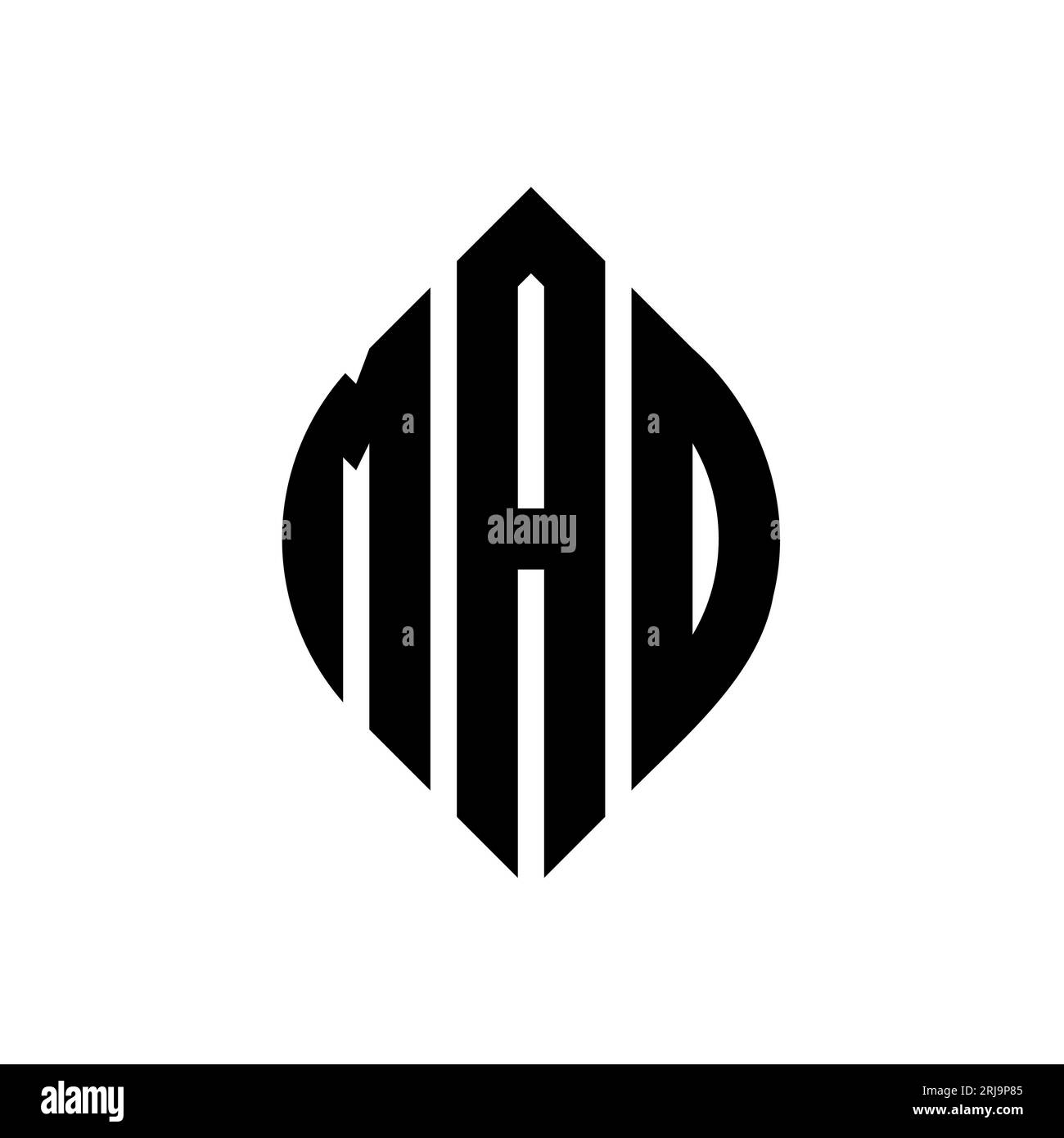 MAO circle letter logo design with circle and ellipse shape. MAO ...