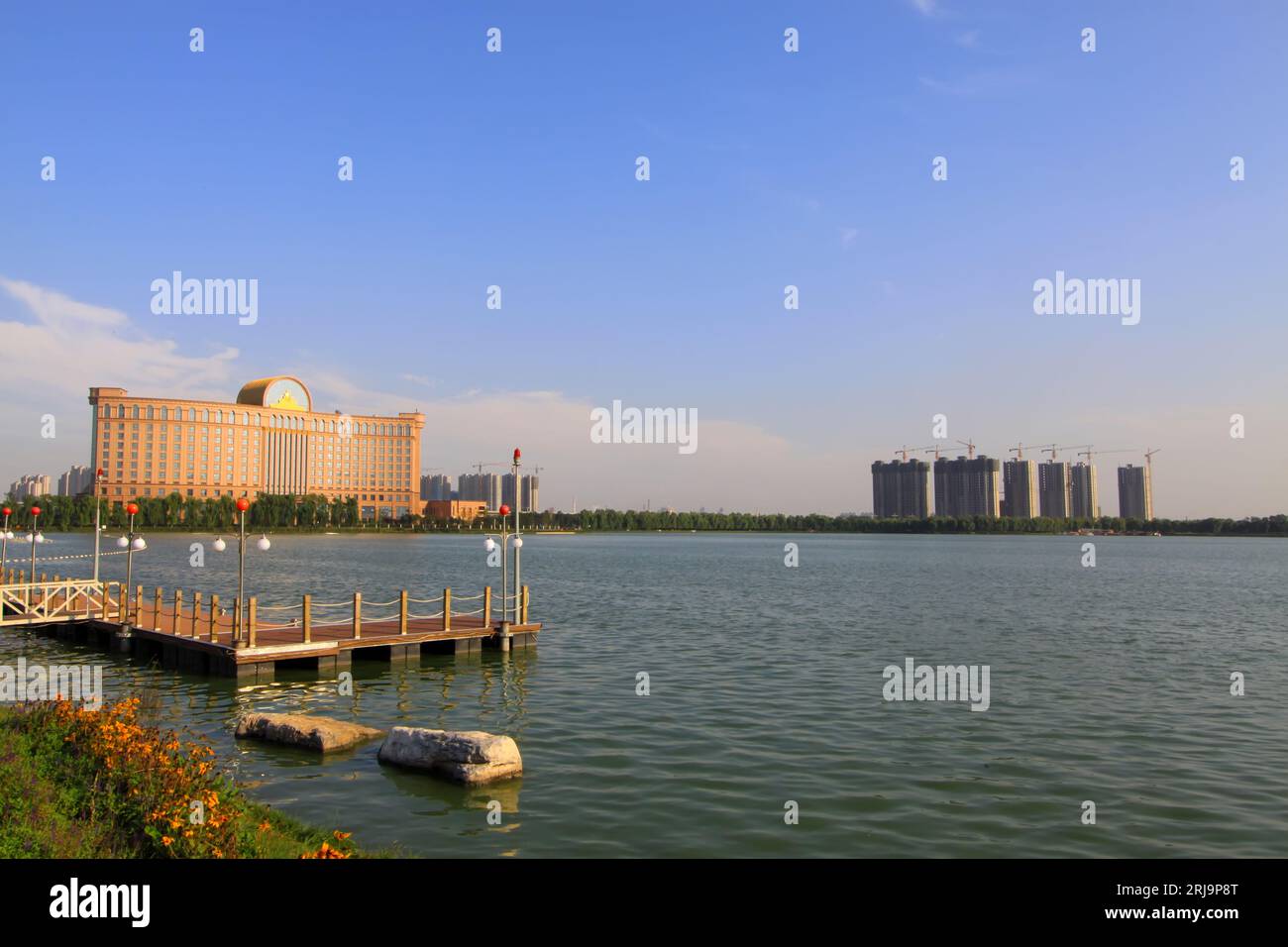Luxury building under the blue sky, China Stock Photo - Alamy