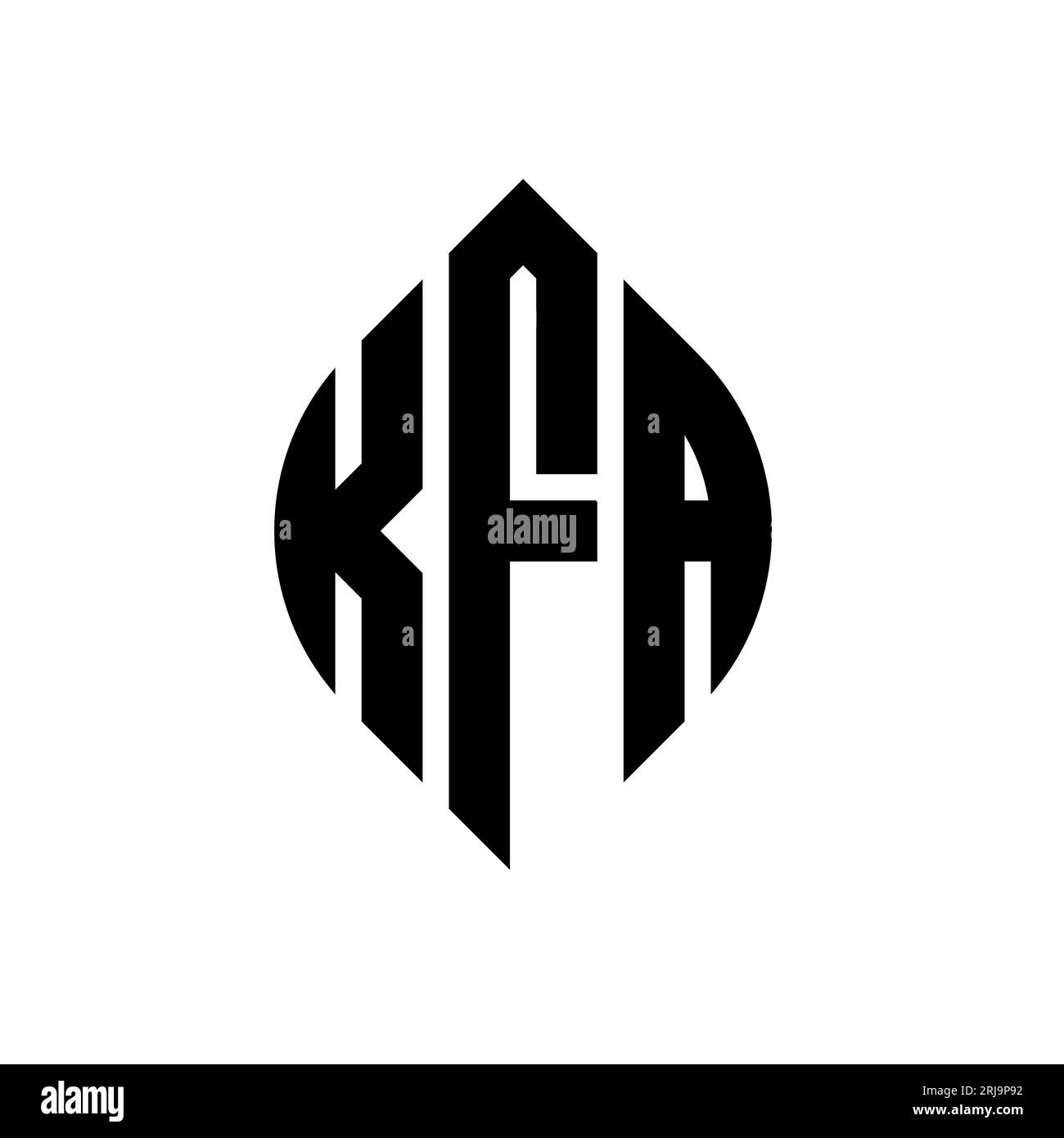 KFA circle letter logo design with circle and ellipse shape. KFA ...