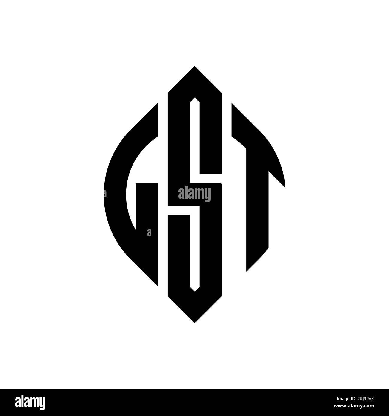 LST circle letter logo design with circle and ellipse shape. LST ...