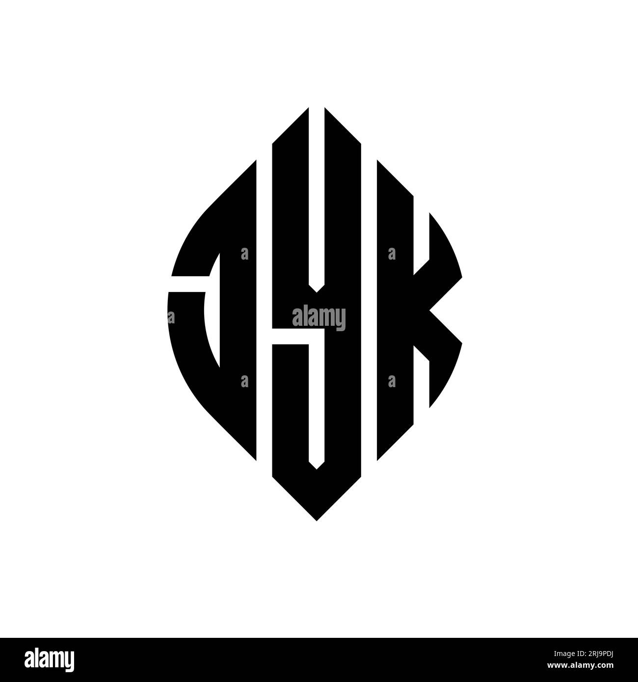 JYK circle letter logo design with circle and ellipse shape. JYK ...