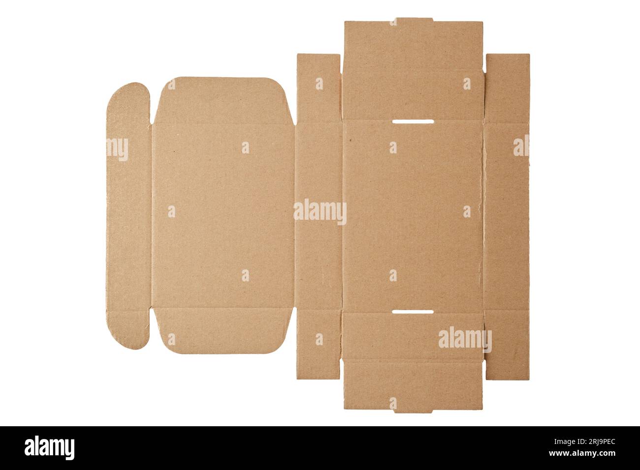 Overhead view of cardboard box in the unfolded form Stock Photo - Alamy