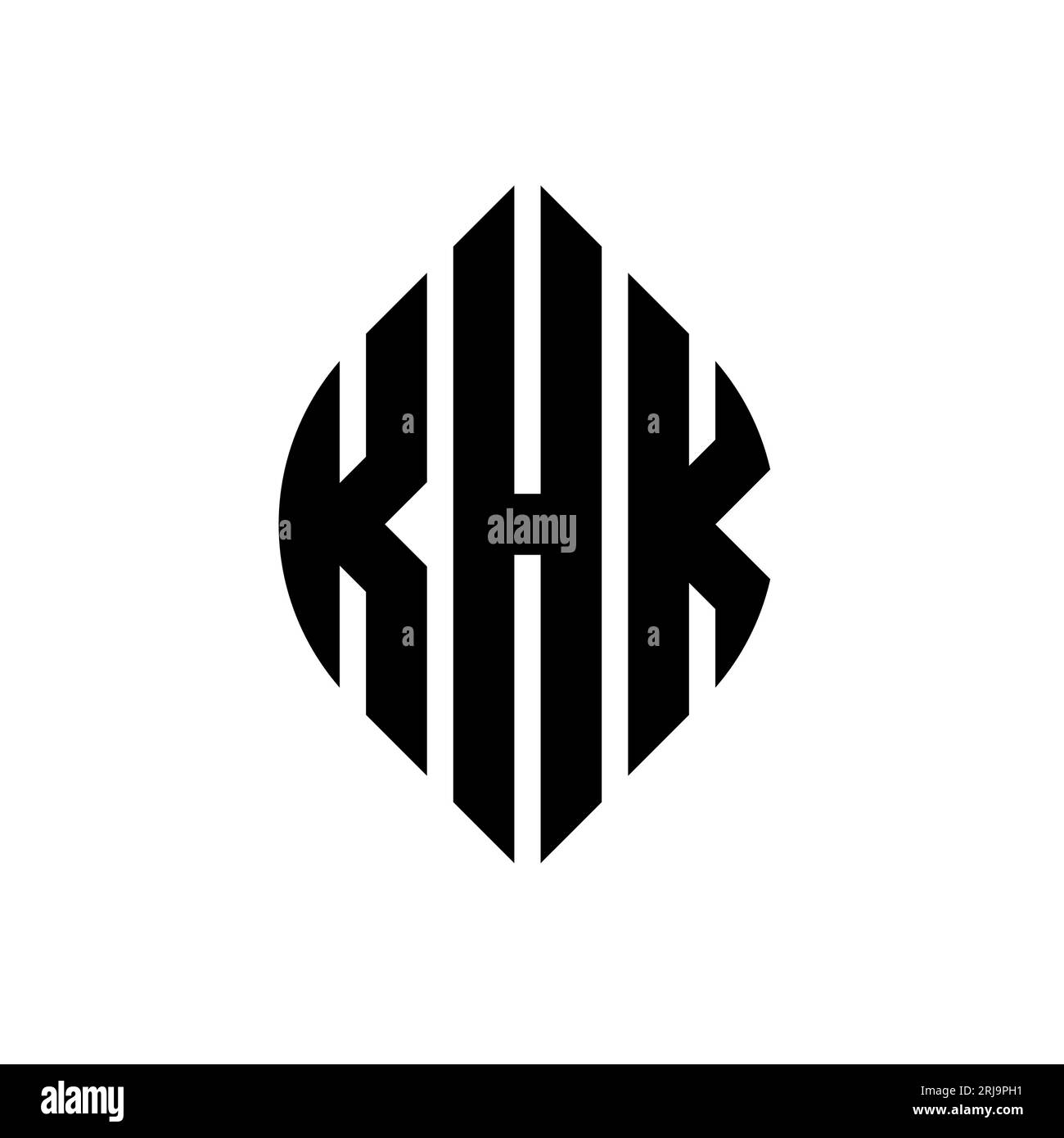 KHK circle letter logo design with circle and ellipse shape. KHK ...