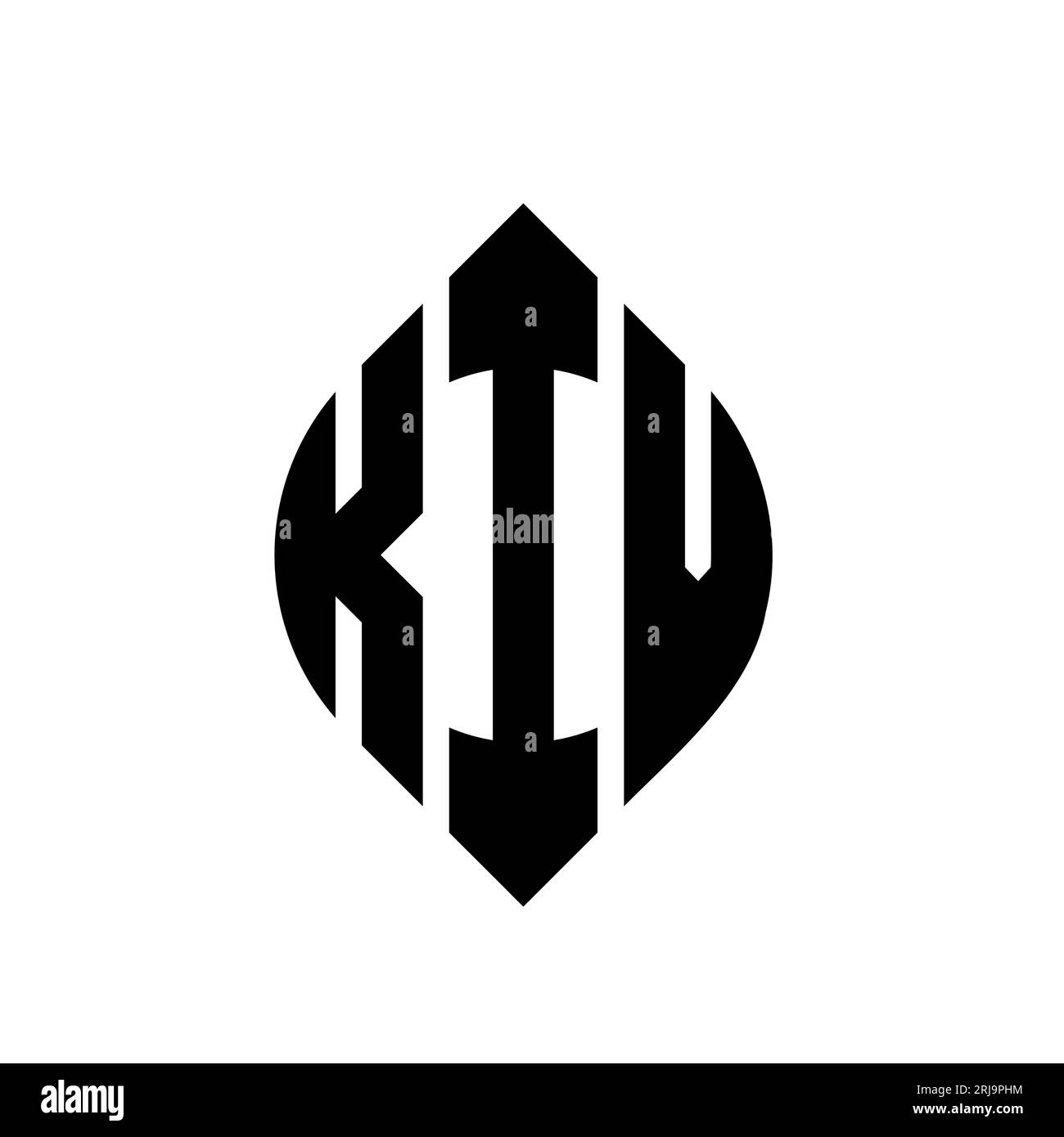 KIV circle letter logo design with circle and ellipse shape. KIV ...