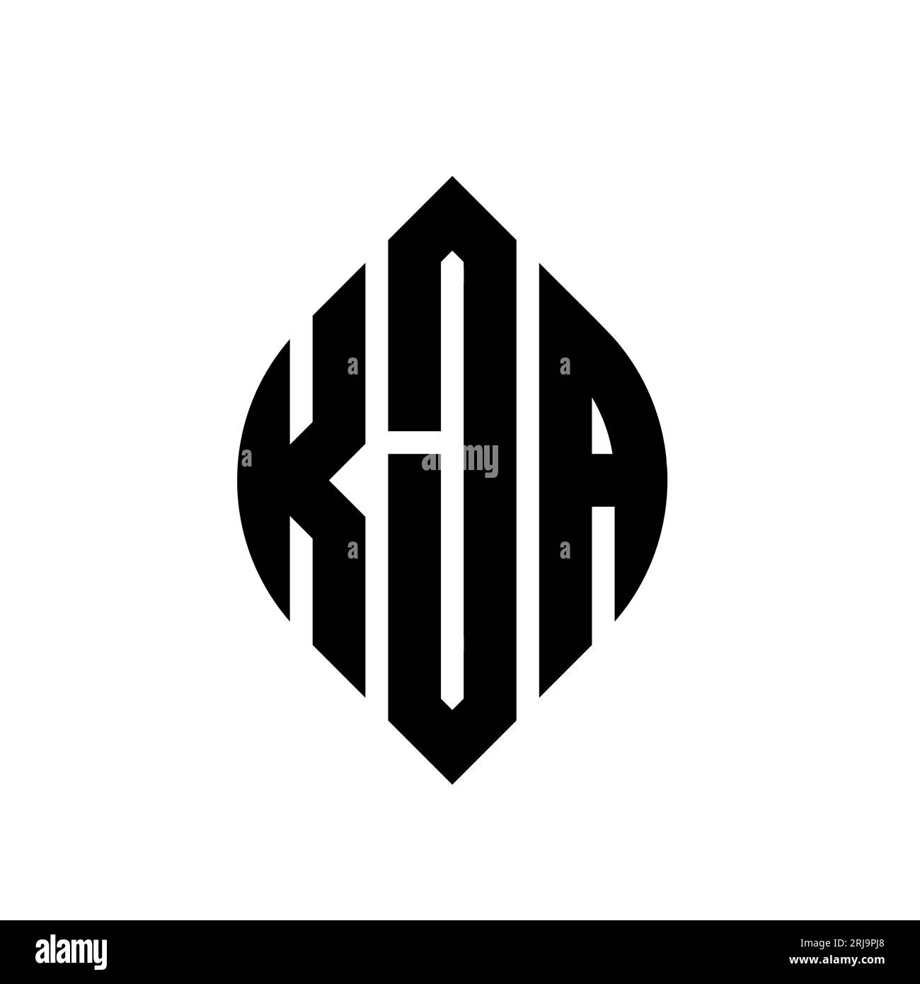 KJA circle letter logo design with circle and ellipse shape. KJA ...