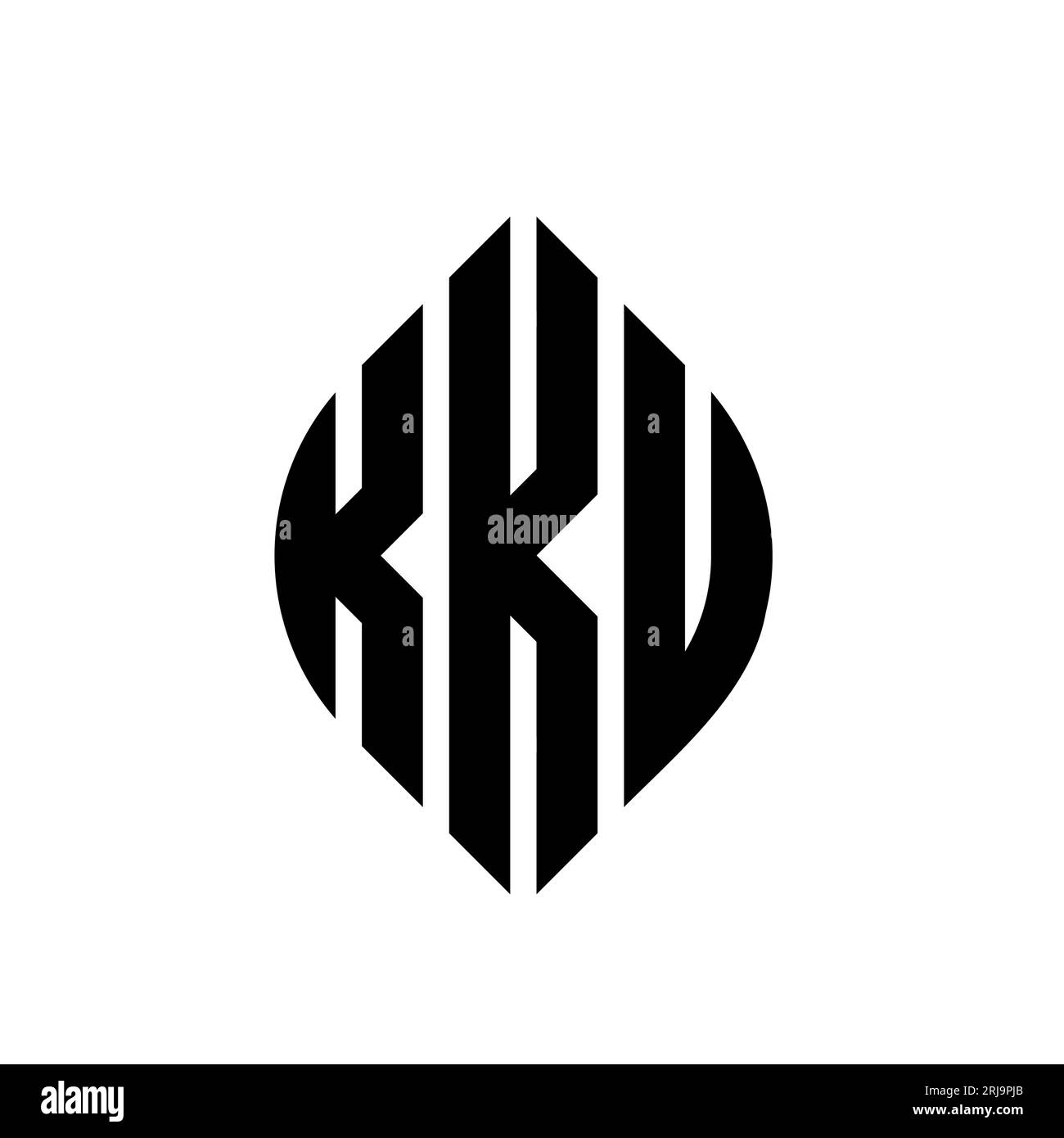 KKU circle letter logo design with circle and ellipse shape. KKU ellipse letters with ...