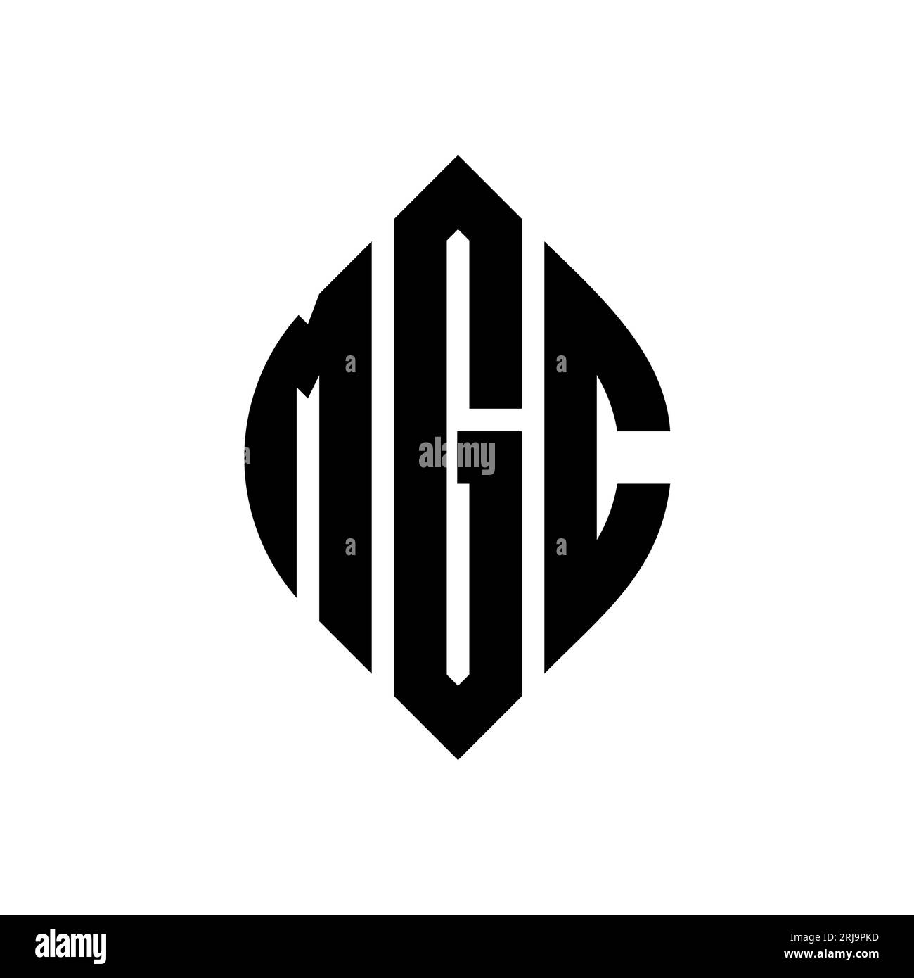 MGC circle letter logo design with circle and ellipse shape. MGC ...