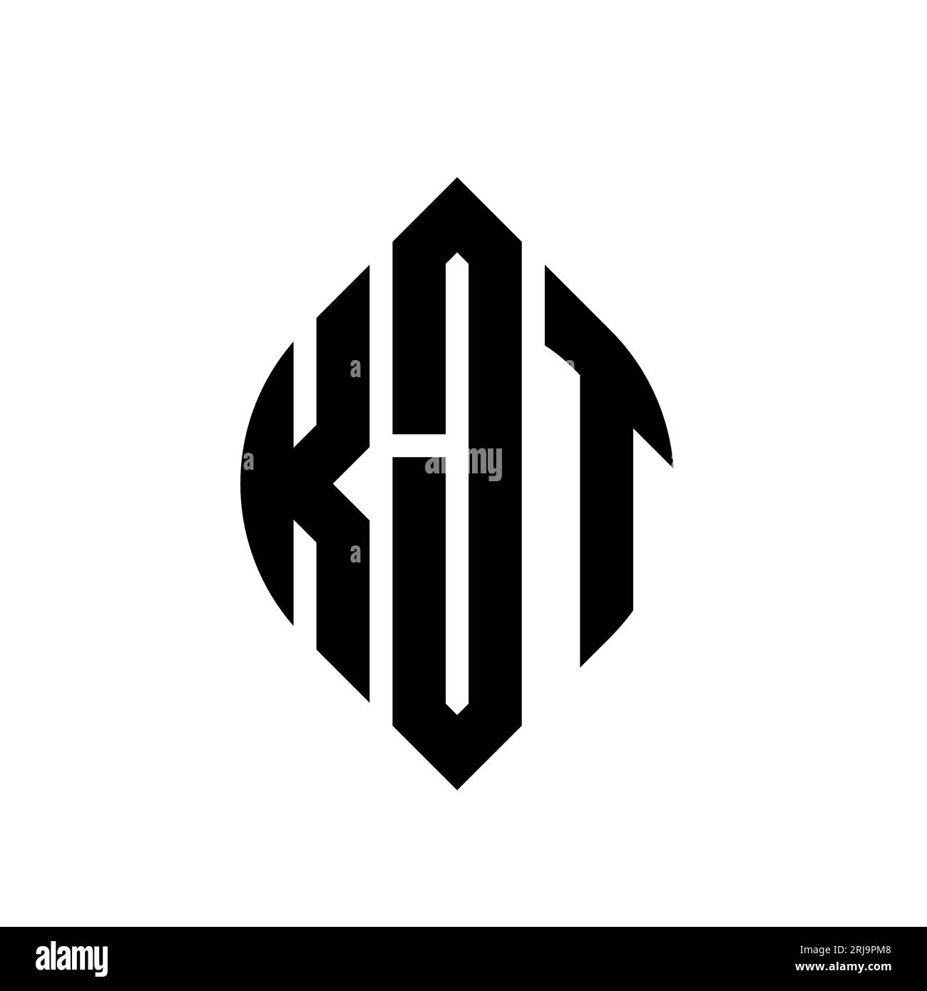 KJT circle letter logo design with circle and ellipse shape. KJT ...