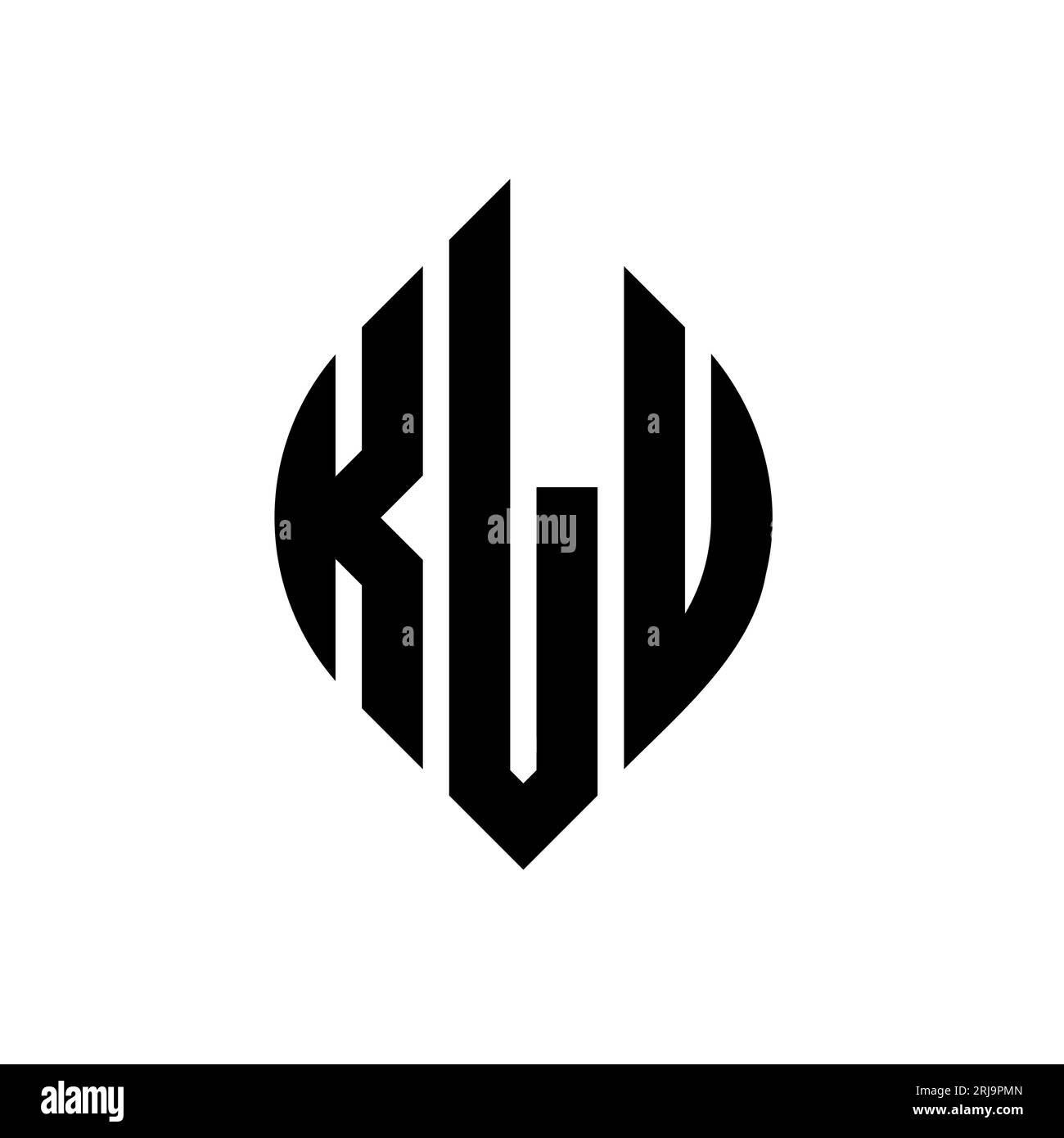KLU circle letter logo design with circle and ellipse shape. KLU ...