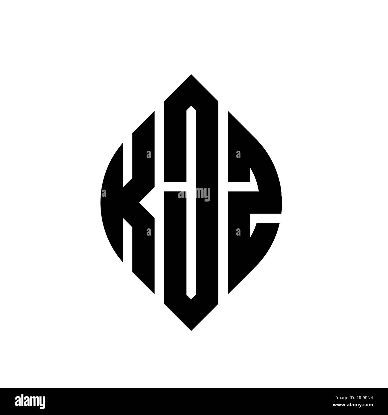 KJZ circle letter logo design with circle and ellipse shape. KJZ ...