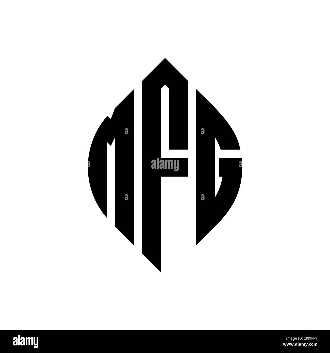 MFG circle letter logo design with circle and ellipse shape. MFG ...