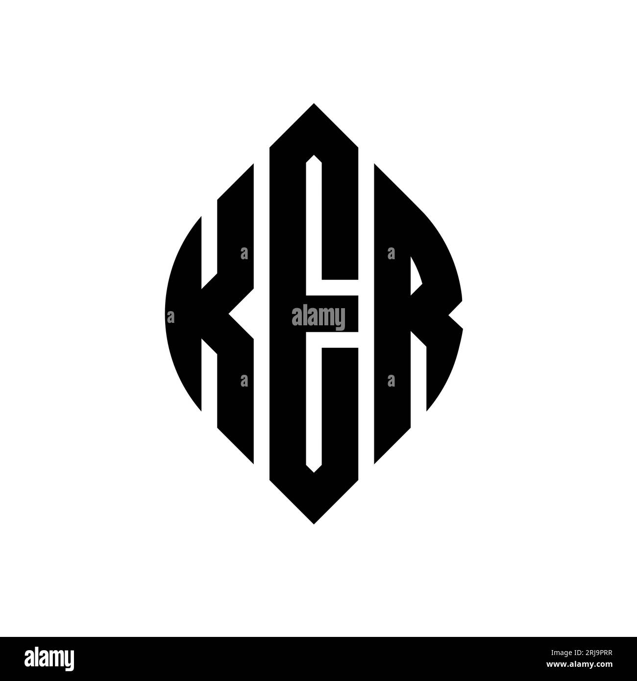 KER circle letter logo design with circle and ellipse shape. KER ...