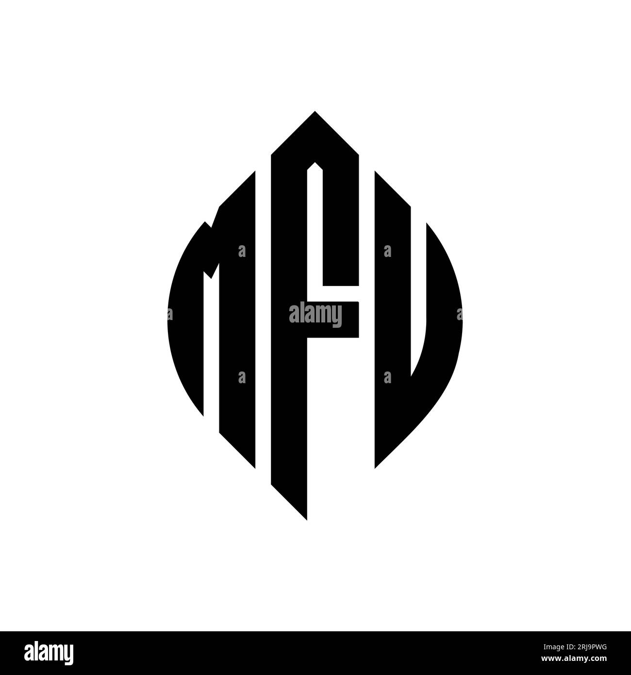 MFU circle letter logo design with circle and ellipse shape. MFU ...