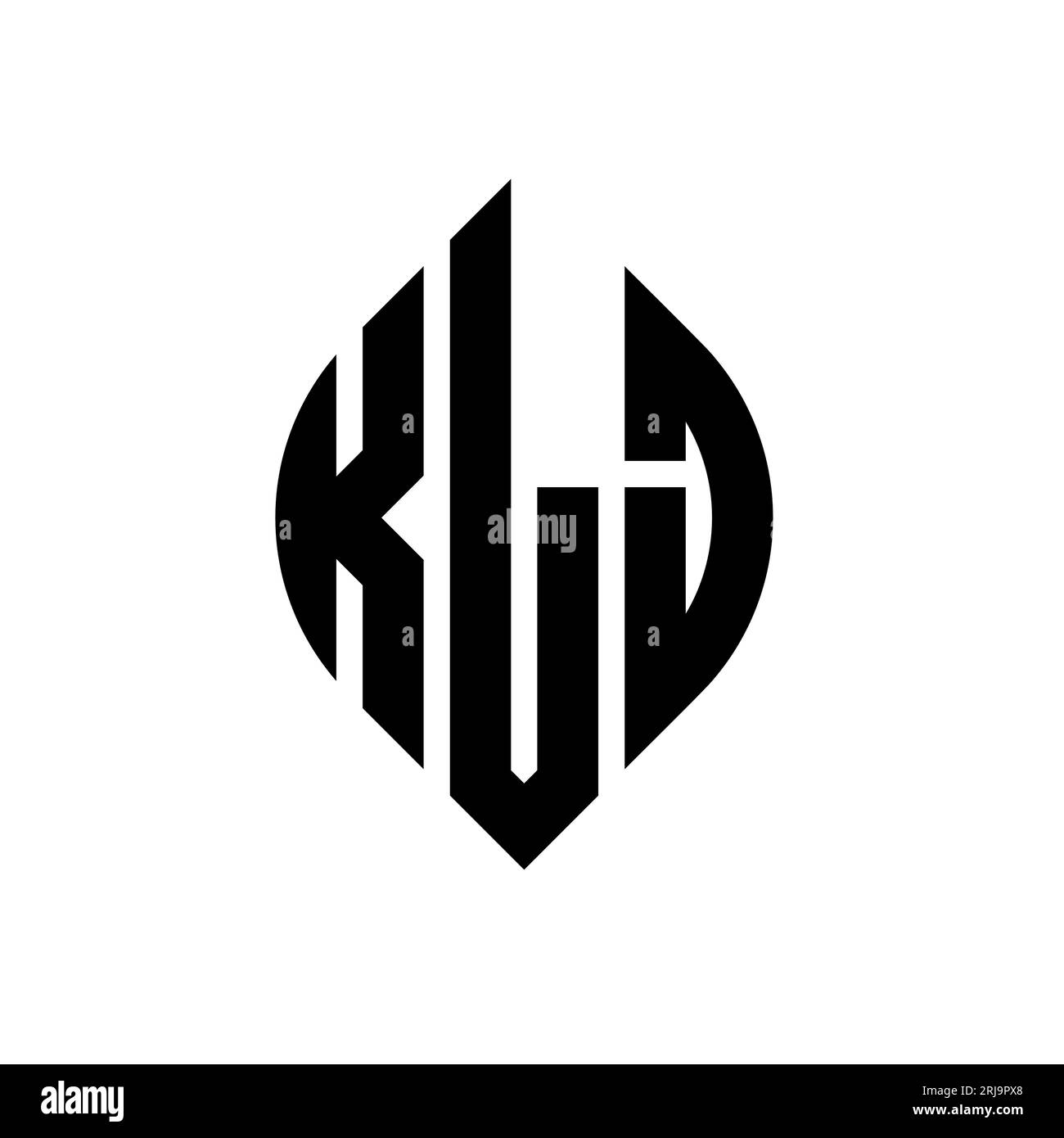 KLJ circle letter logo design with circle and ellipse shape. KLJ ...