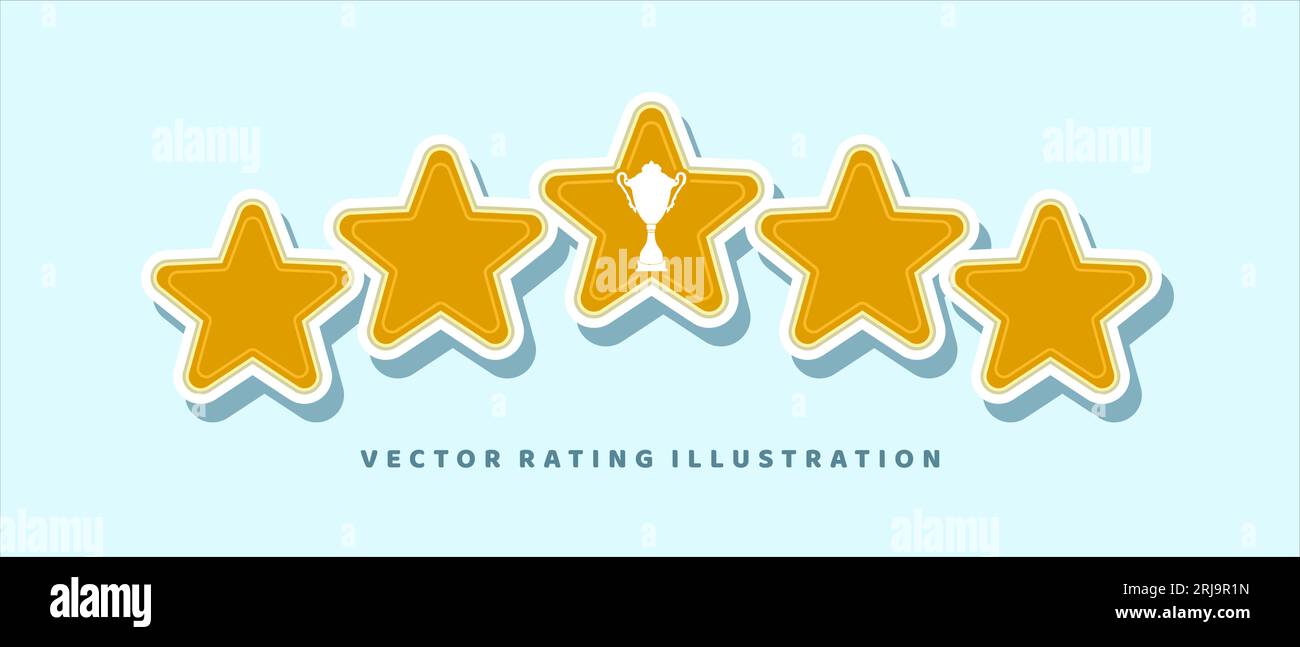 Five Star Rating With Trophy Icon vector design inspiration Stock ...
