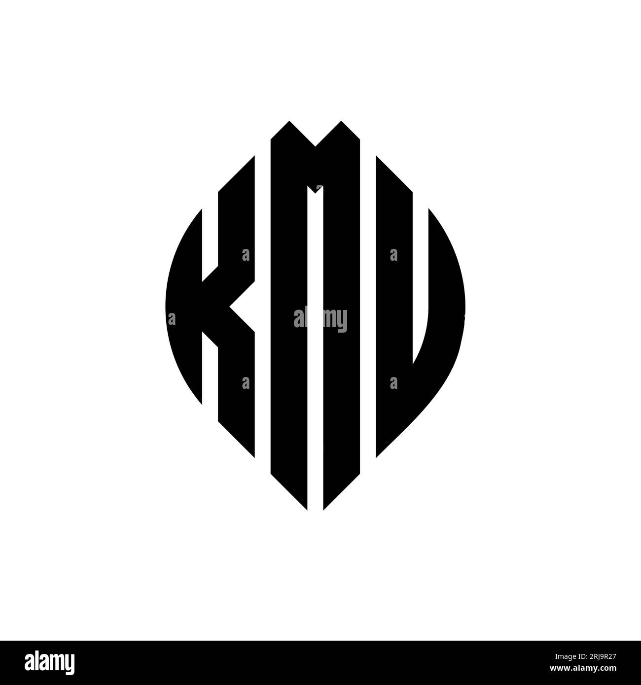 KMU circle letter logo design with circle and ellipse shape. KMU ...