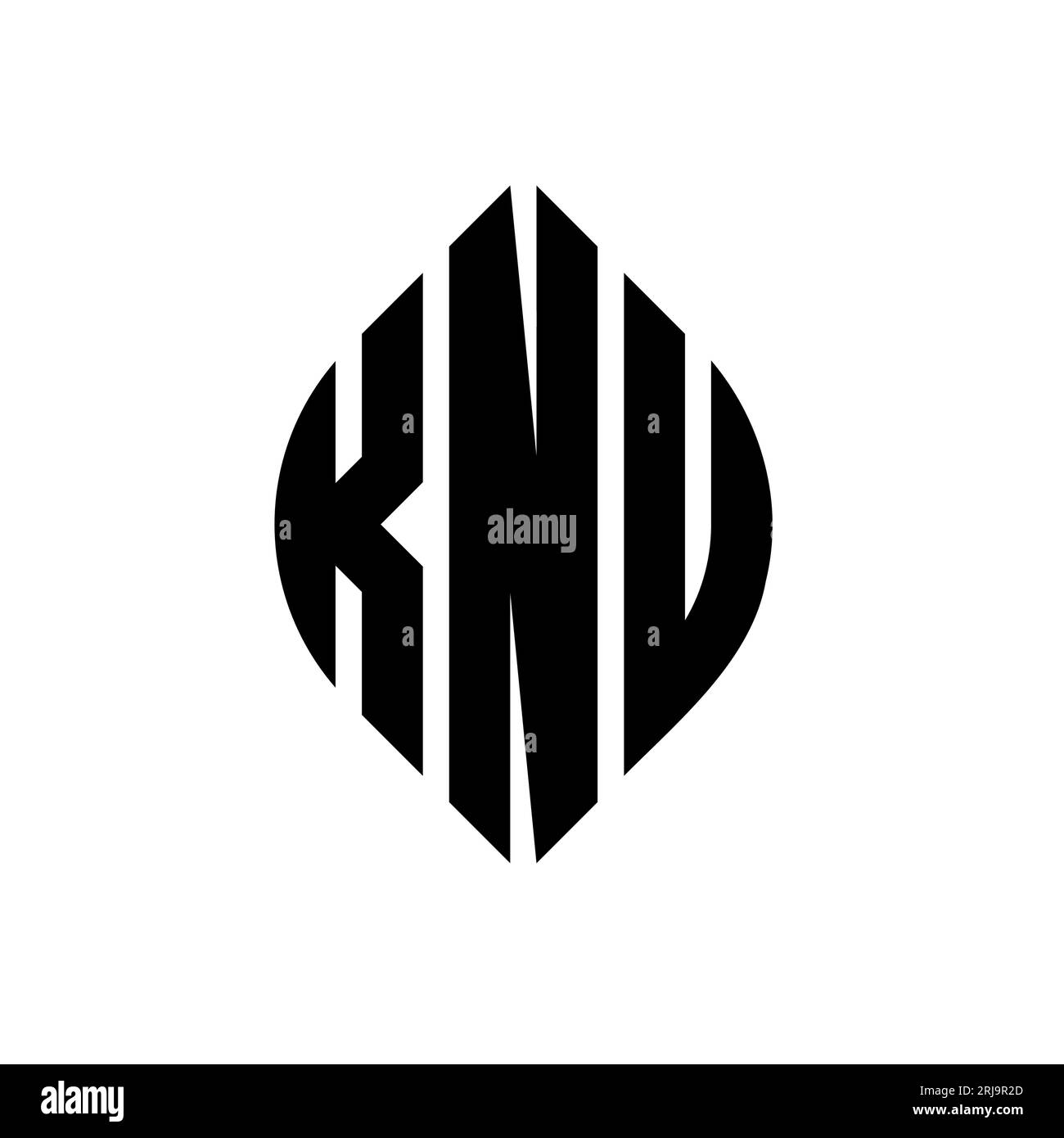KNU circle letter logo design with circle and ellipse shape. KNU ...