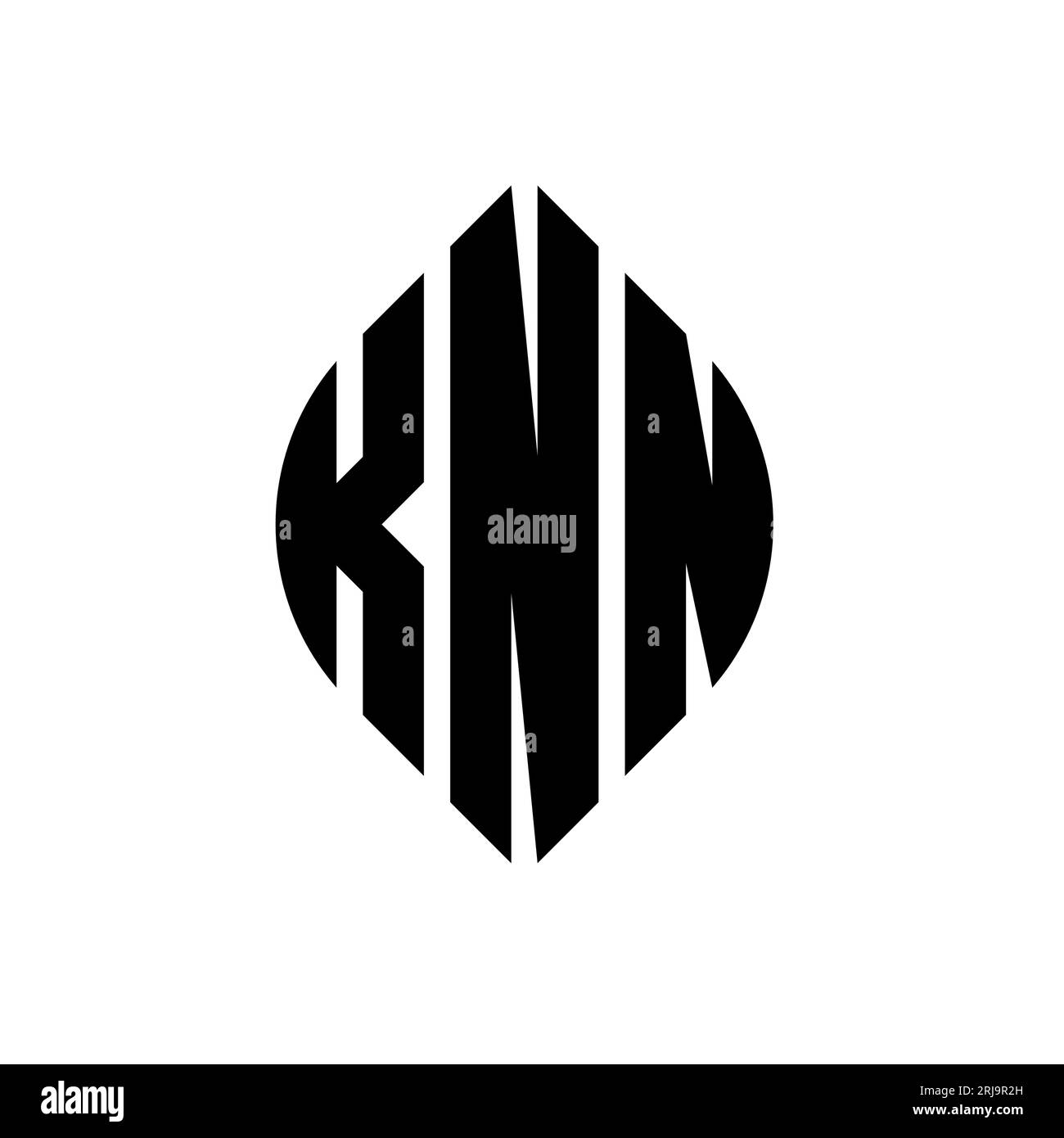 KNN circle letter logo design with circle and ellipse shape. KNN ...