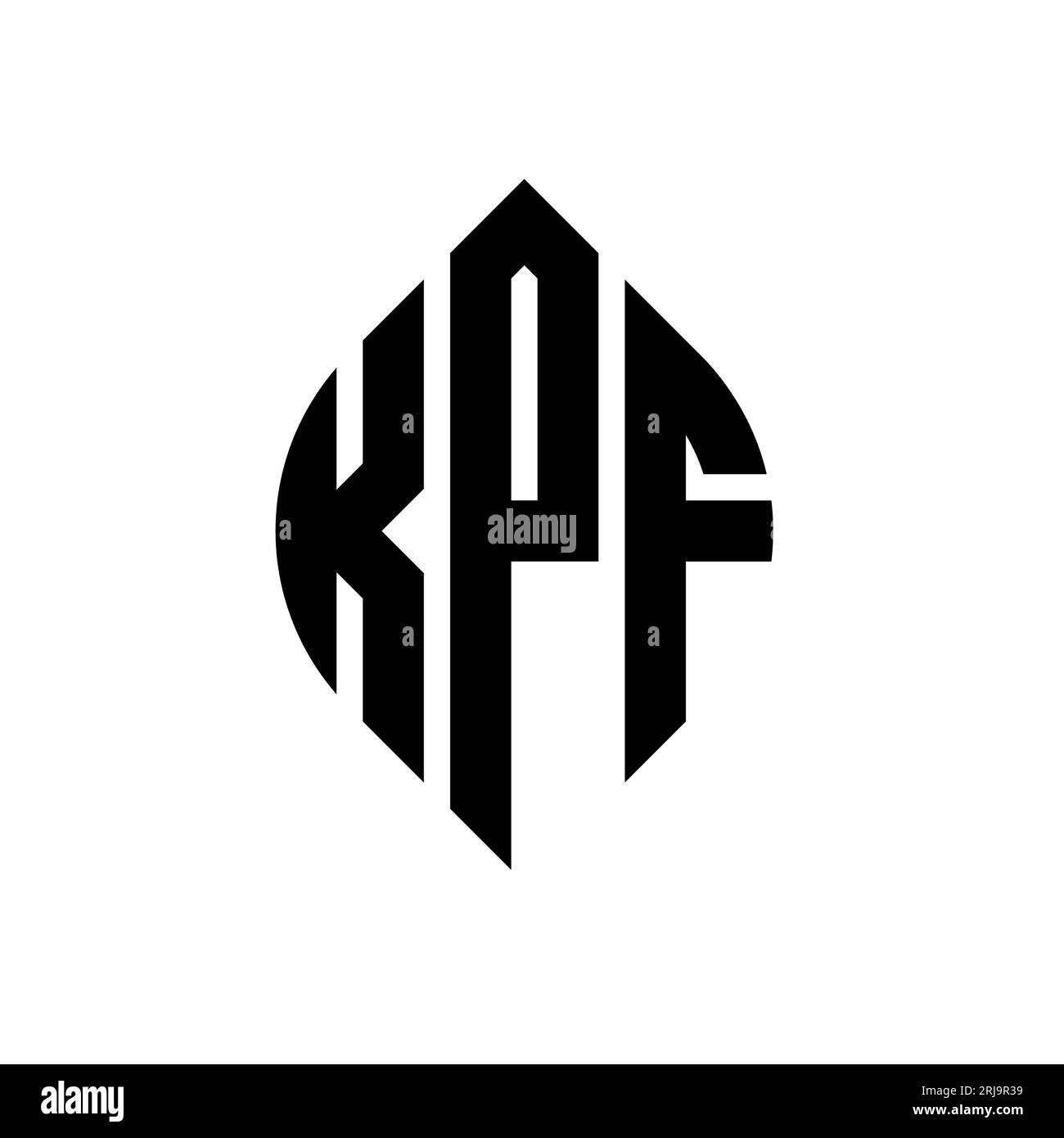 KPF circle letter logo design with circle and ellipse shape. KPF ...