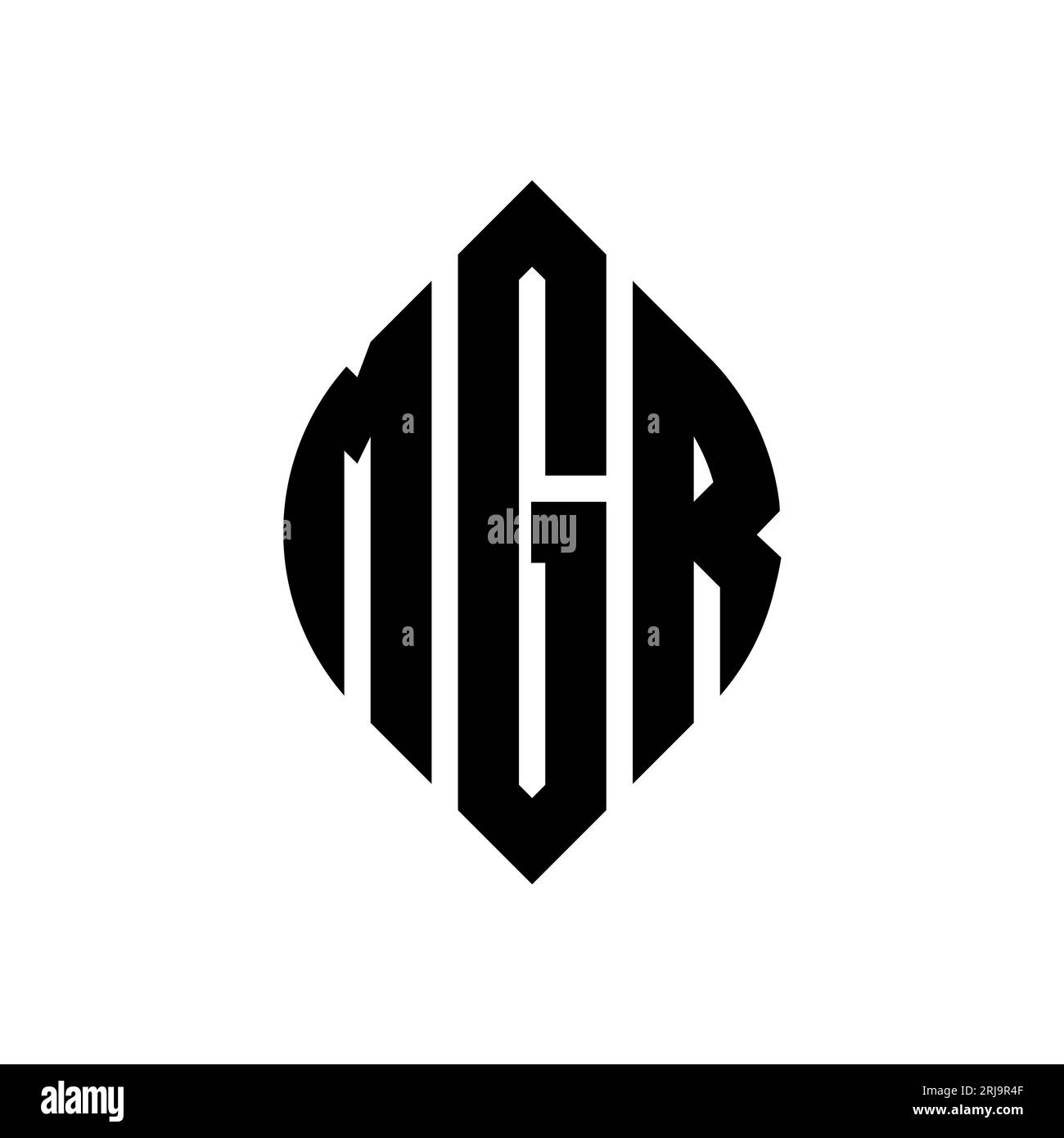 MGR circle letter logo design with circle and ellipse shape. MGR ...
