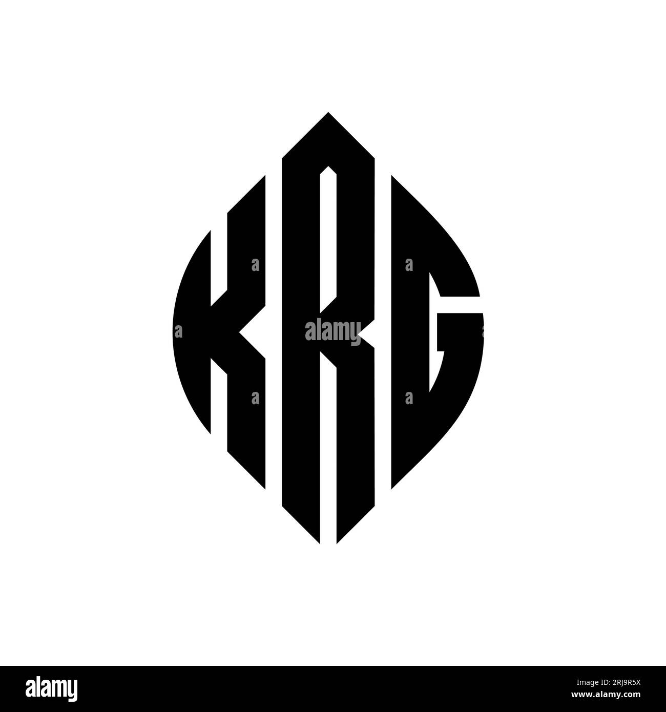 KRG circle letter logo design with circle and ellipse shape. KRG ...