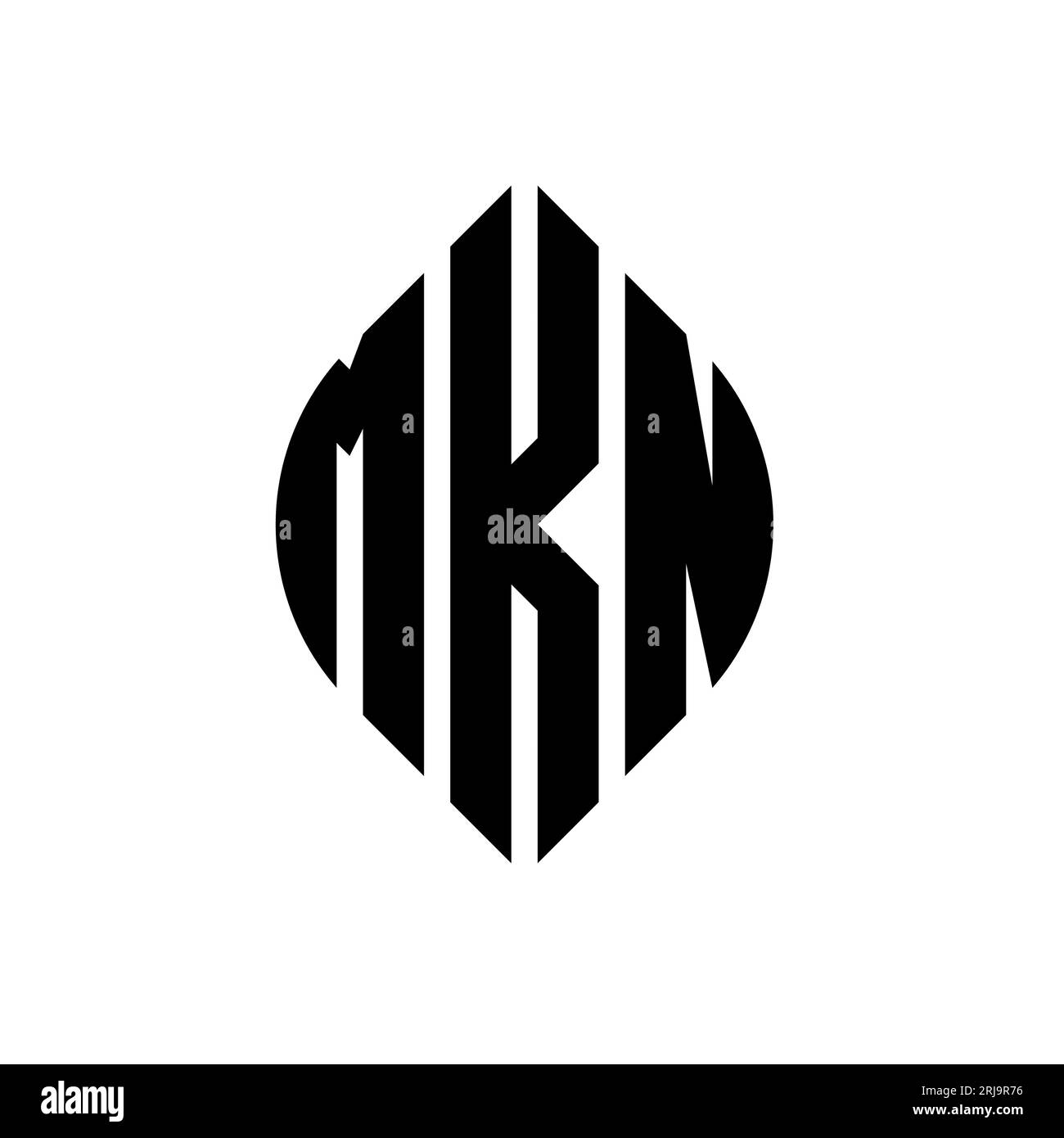 MKN circle letter logo design with circle and ellipse shape. MKN ...