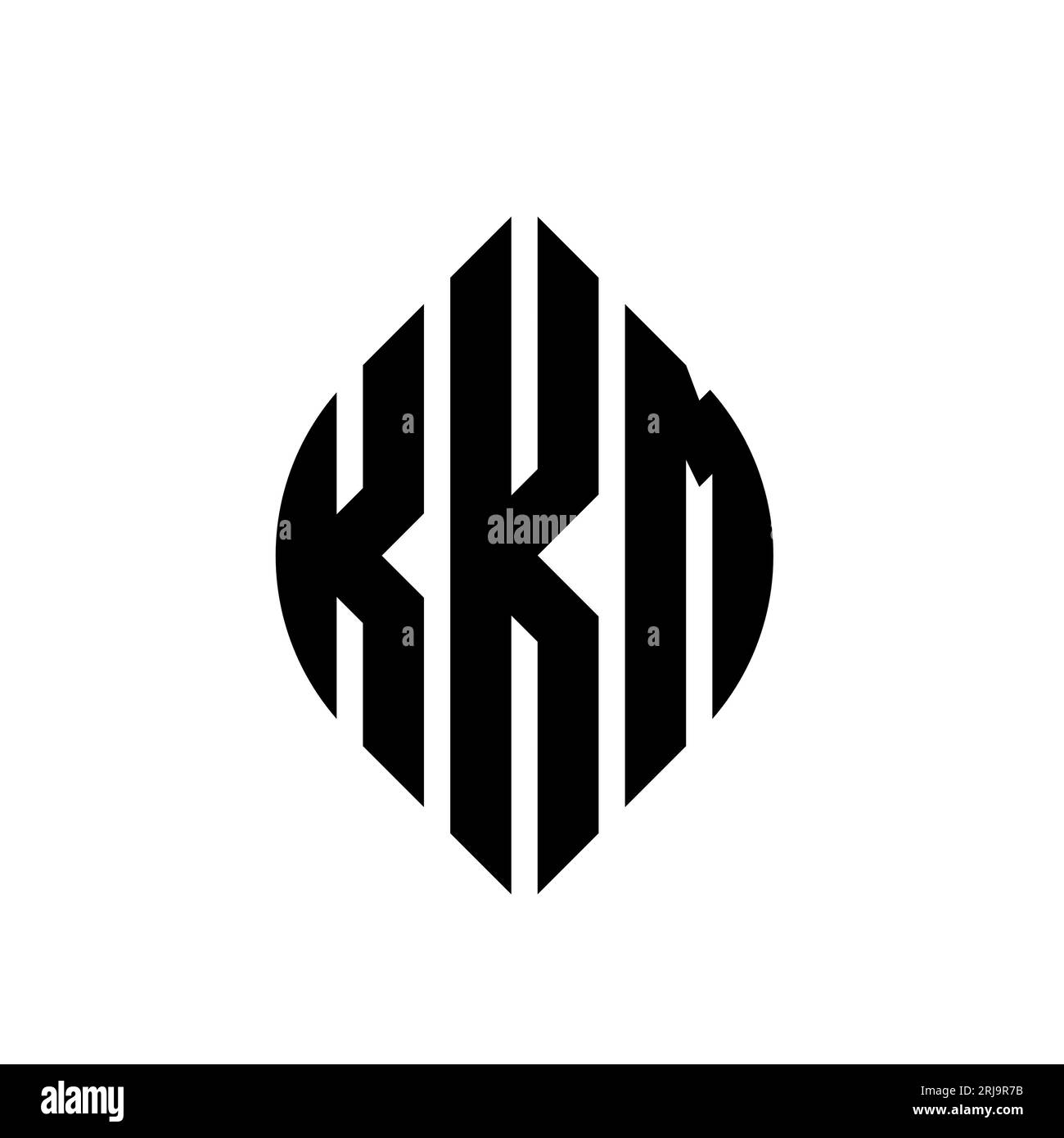 KKM circle letter logo design with circle and ellipse shape. KKM ...
