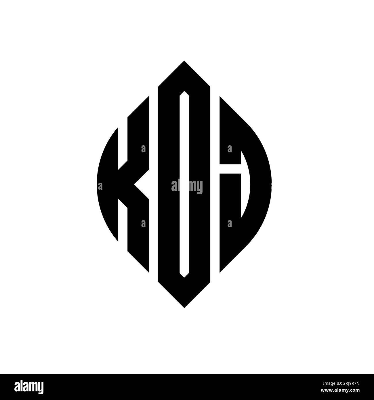 KOJ circle letter logo design with circle and ellipse shape. KOJ ...
