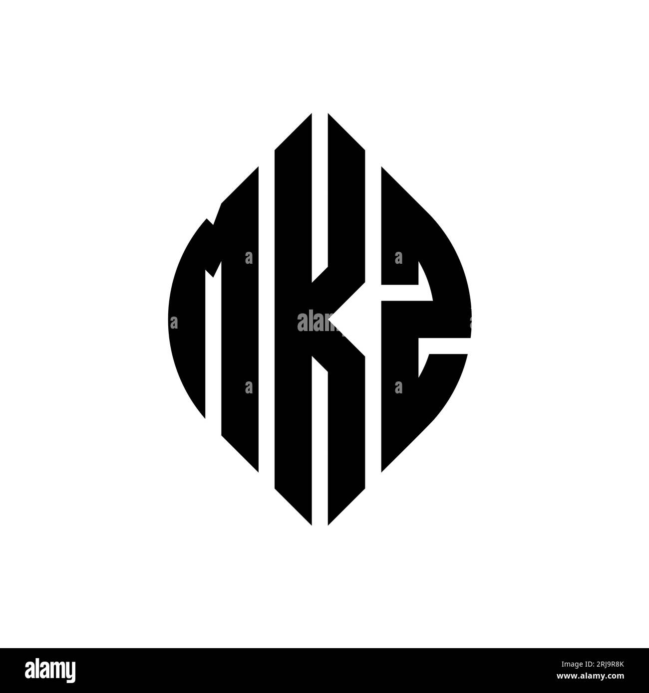 MKZ circle letter logo design with circle and ellipse shape. MKZ ...
