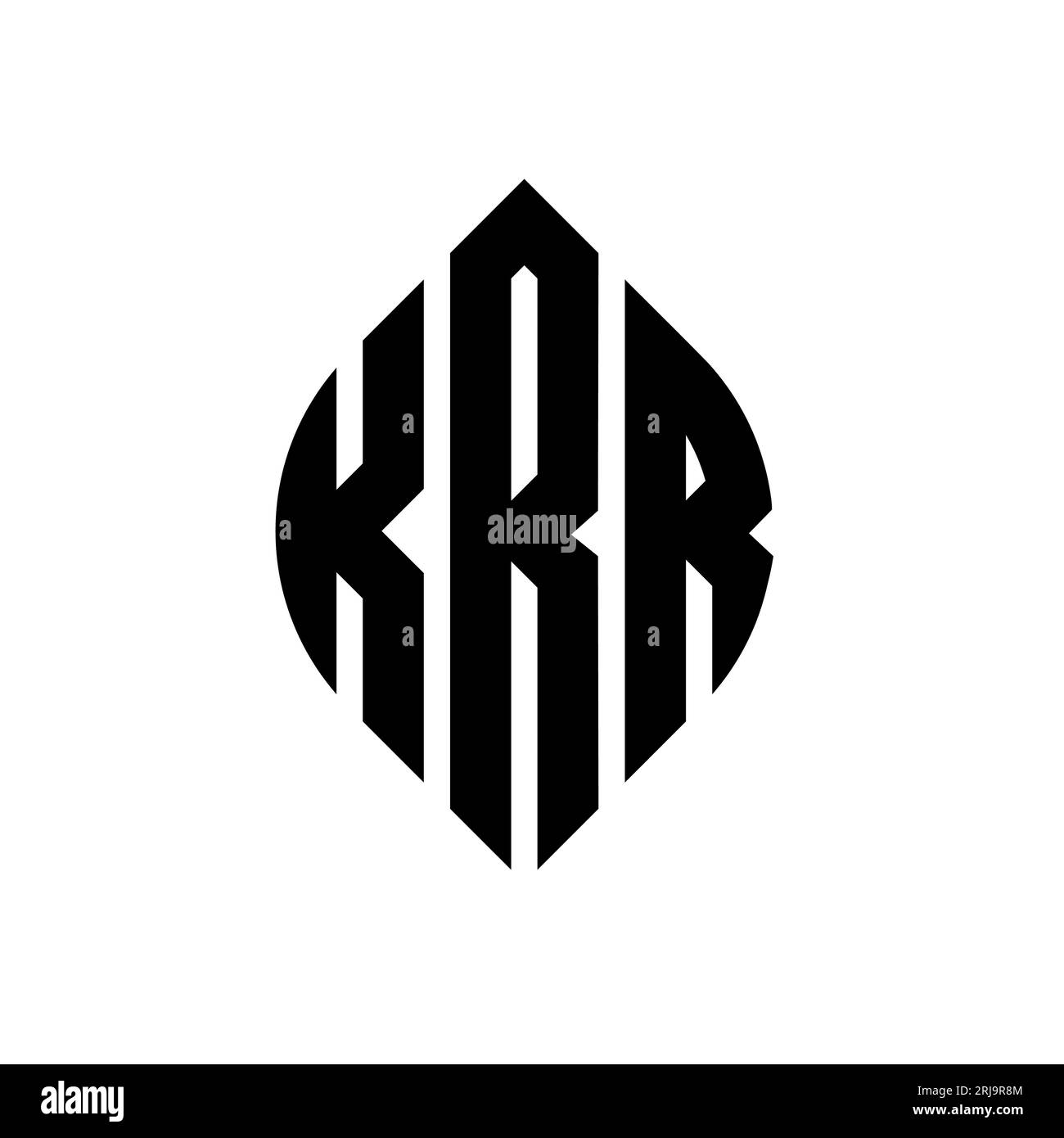 KRR circle letter logo design with circle and ellipse shape. KRR ...