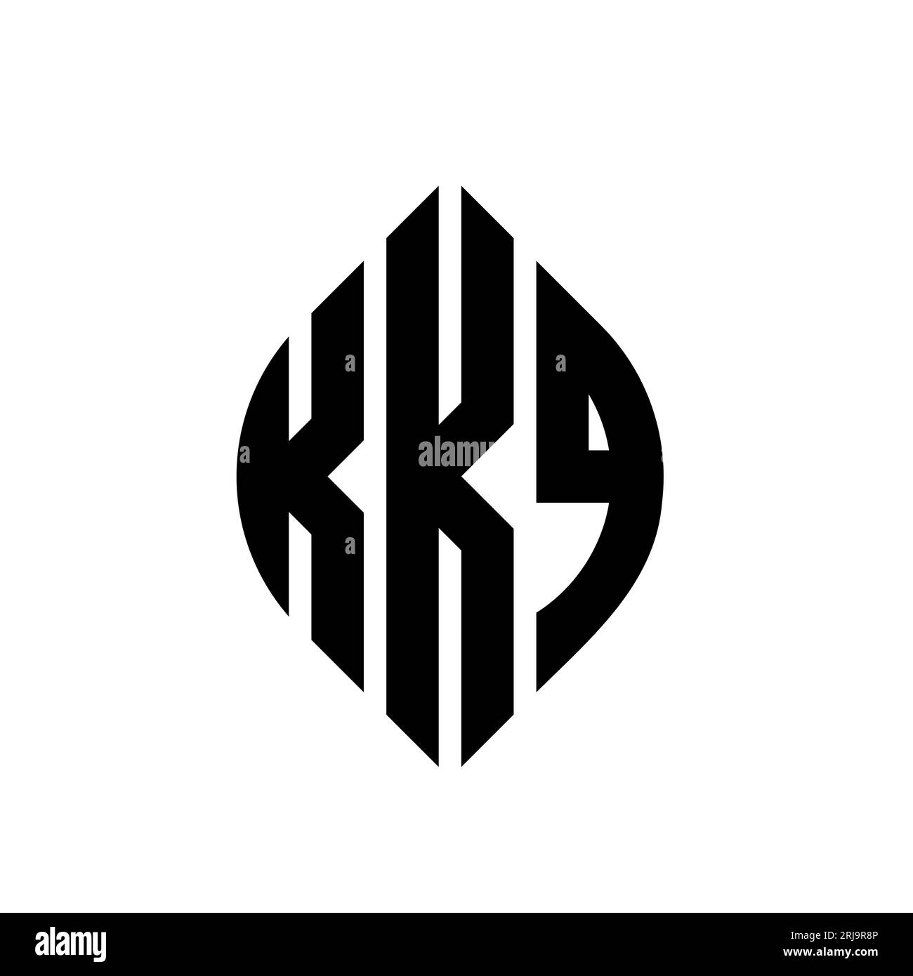 KKQ circle letter logo design with circle and ellipse shape. KKQ ...