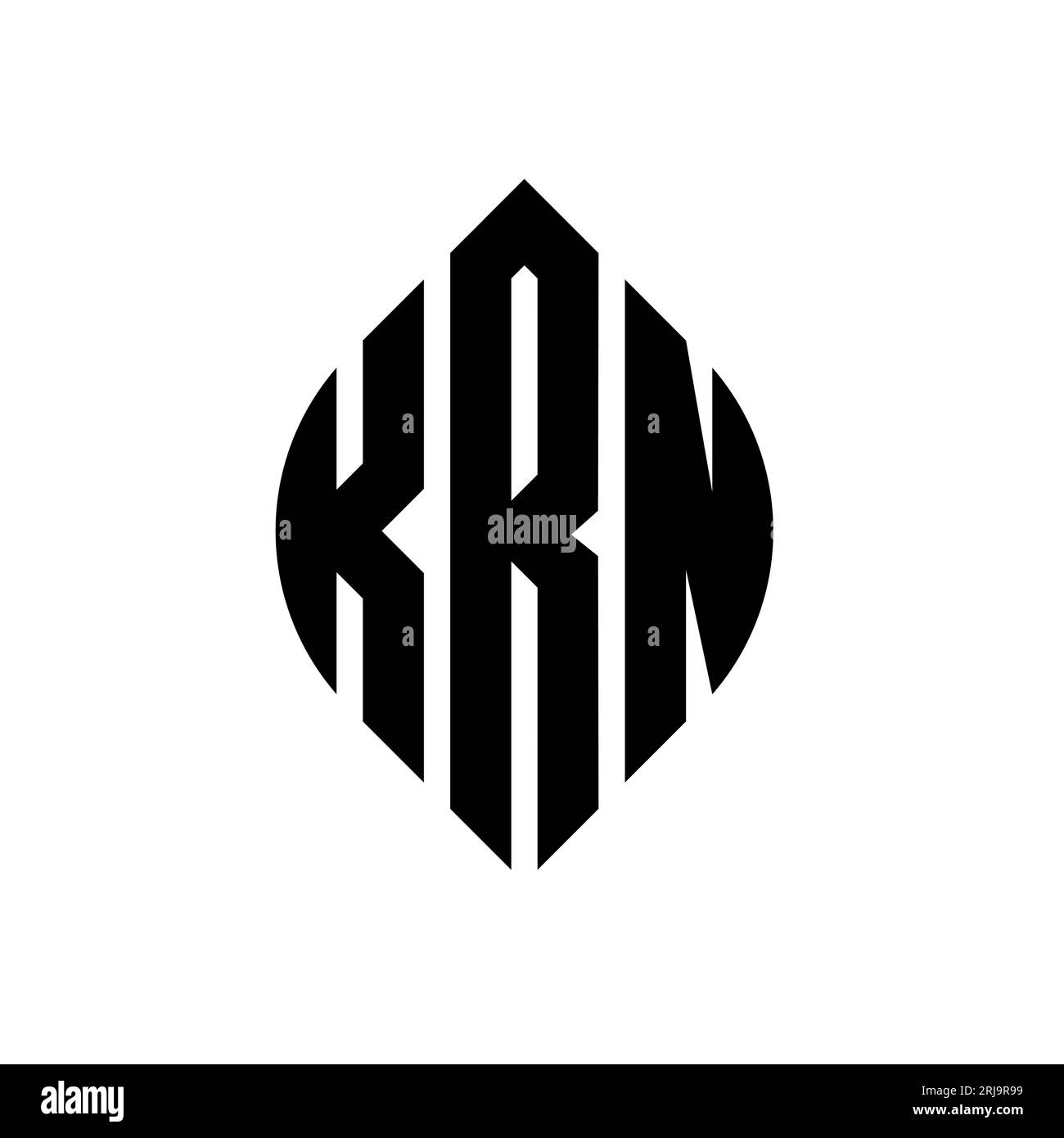 KRN circle letter logo design with circle and ellipse shape. KRN ...
