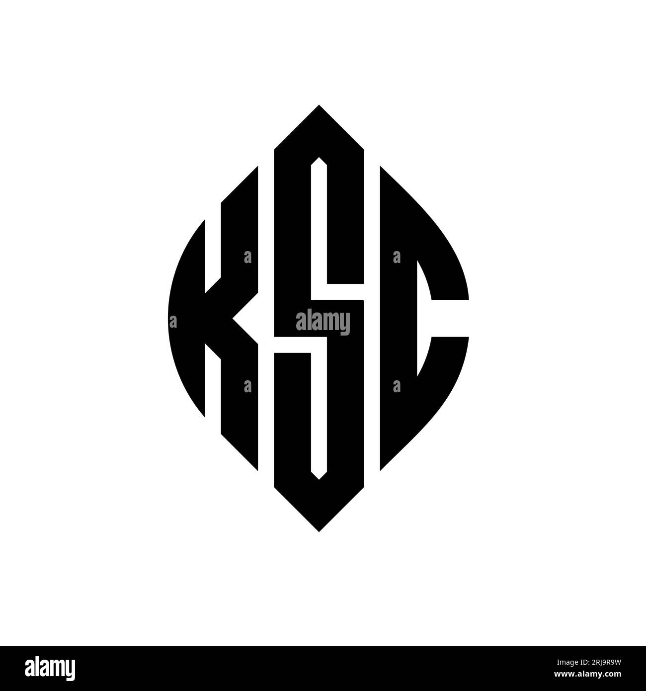 KSC circle letter logo design with circle and ellipse shape. KSC ...