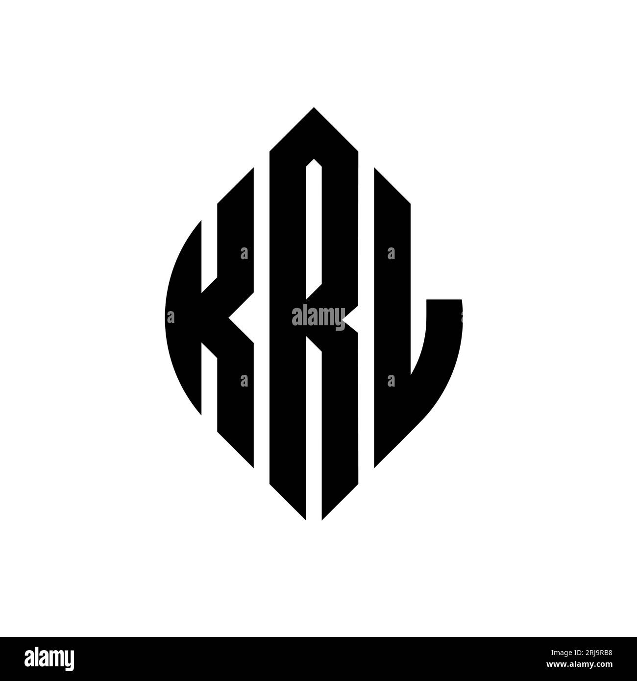KRL circle letter logo design with circle and ellipse shape. KRL ...