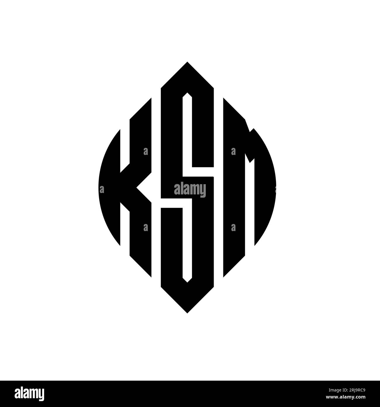 KSM circle letter logo design with circle and ellipse shape. KSM ...