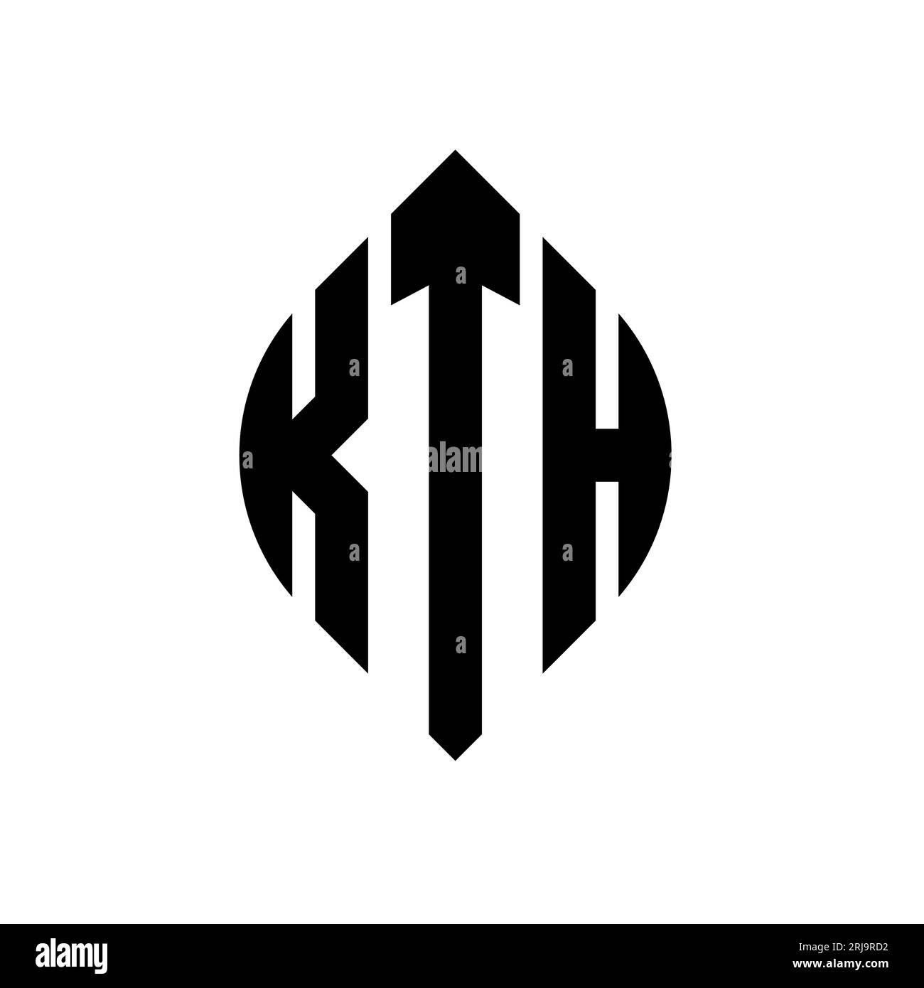 KTH circle letter logo design with circle and ellipse shape. KTH ellipse letters with ...